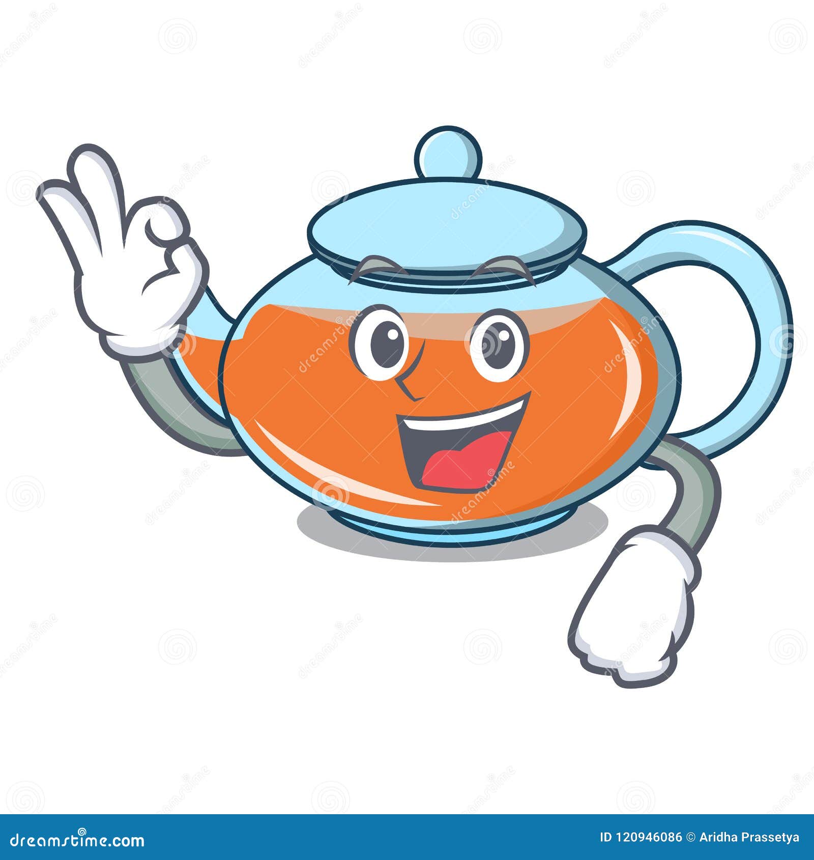 Okay Transparent Teapot Character Cartoon Stock Vector - Illustration ...
