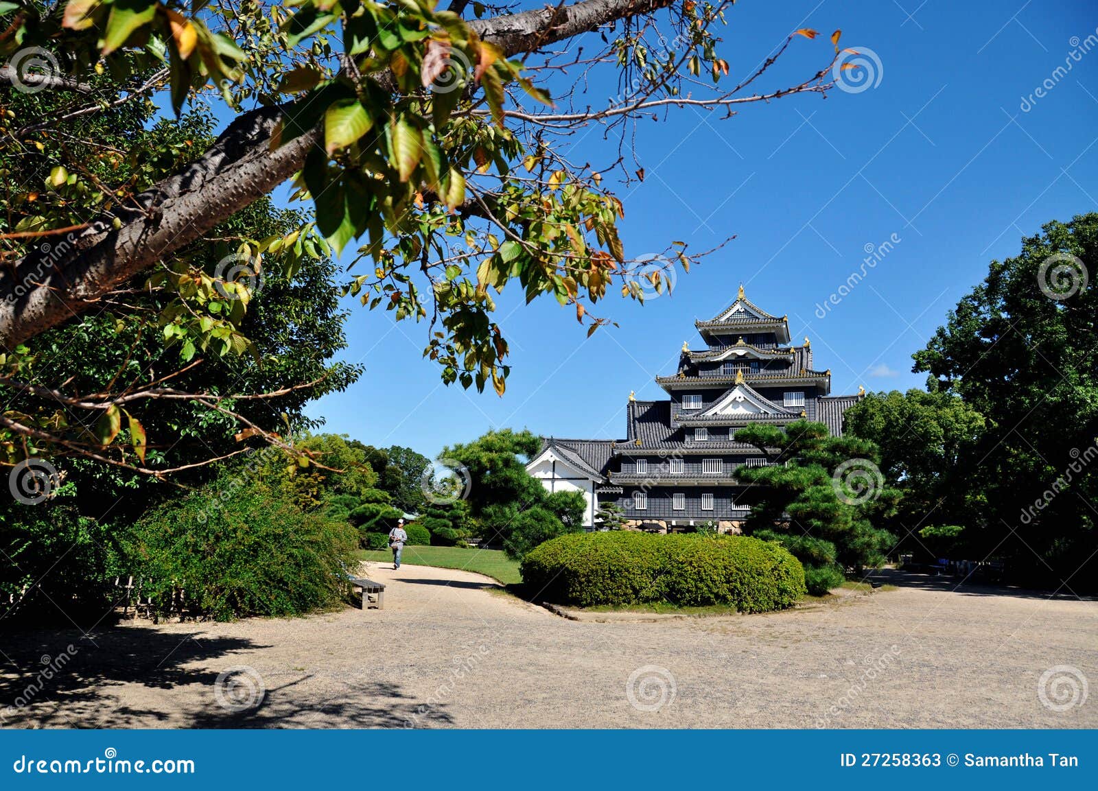 Okayama Castle stock image. Image of roof, sunny, black - 27258363