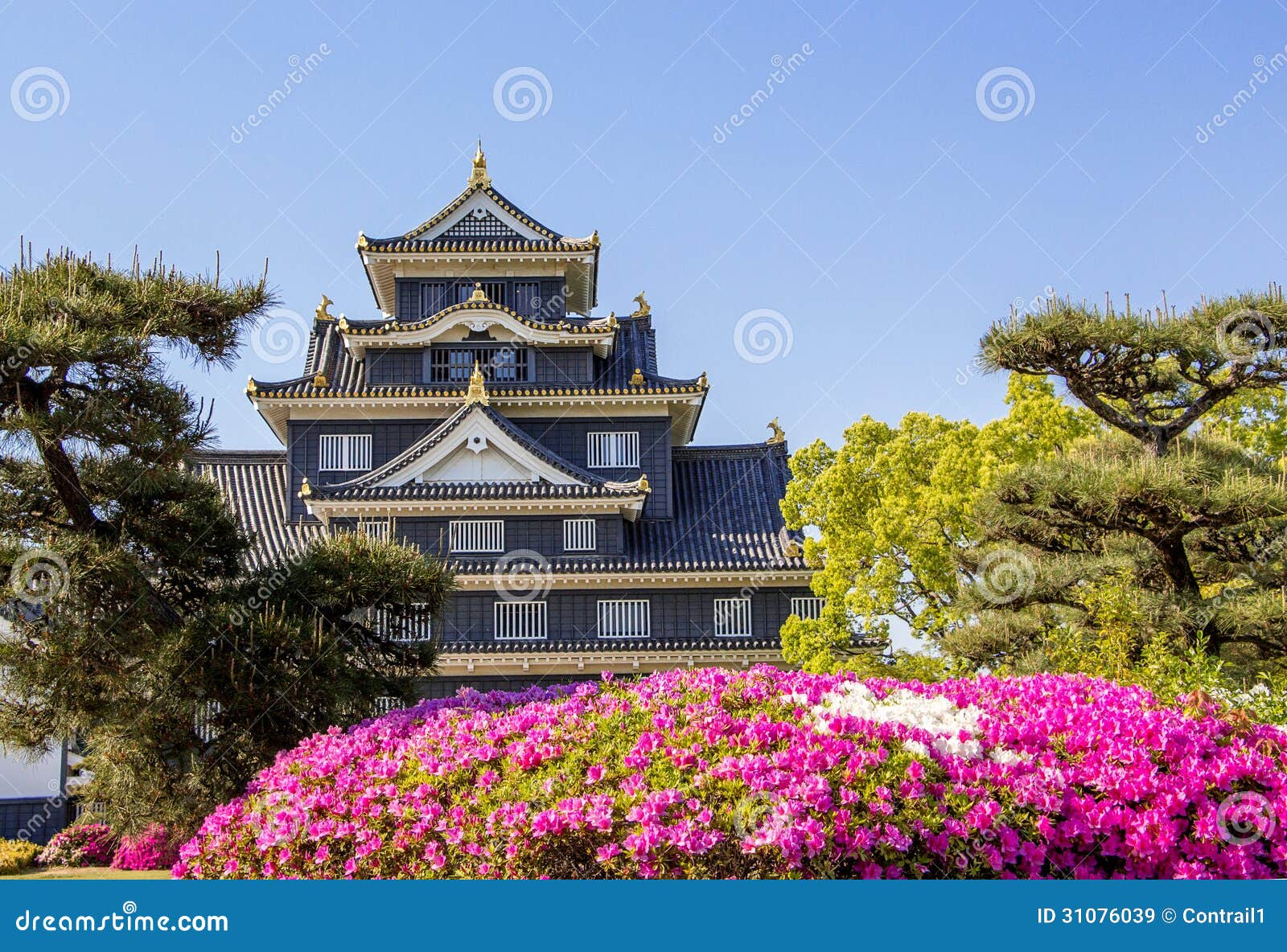 Okayama castle stock image. Image of bluesky, building - 31076039
