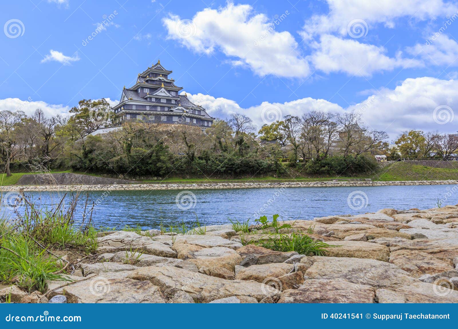 Okayama Castle stock image. Image of river, ancient, pool - 40241541