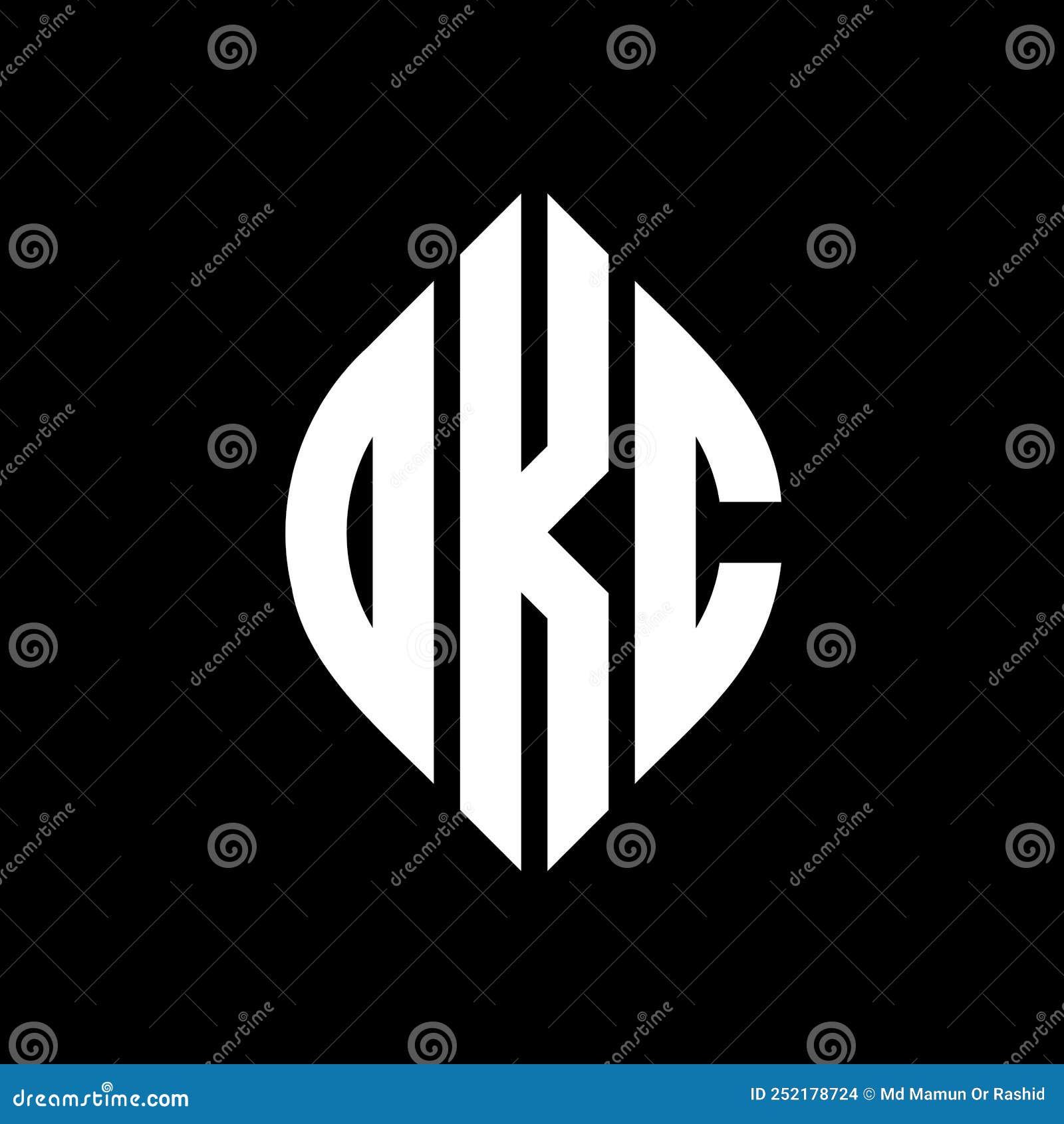 OKC Circle Letter Logo Design with Circle and Ellipse Shape. OKC ...