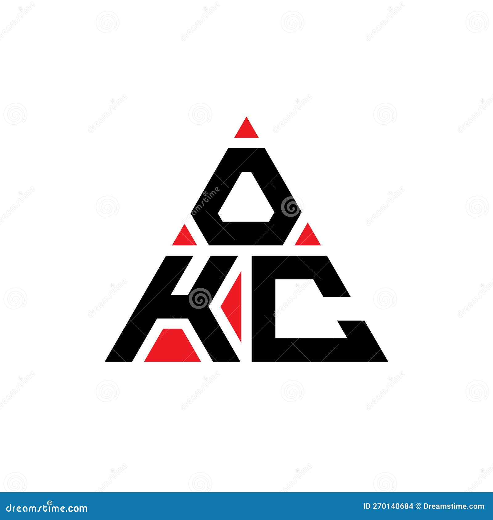 OKC Triangle Letter Logo Design with Triangle Shape. OKC Triangle Logo ...