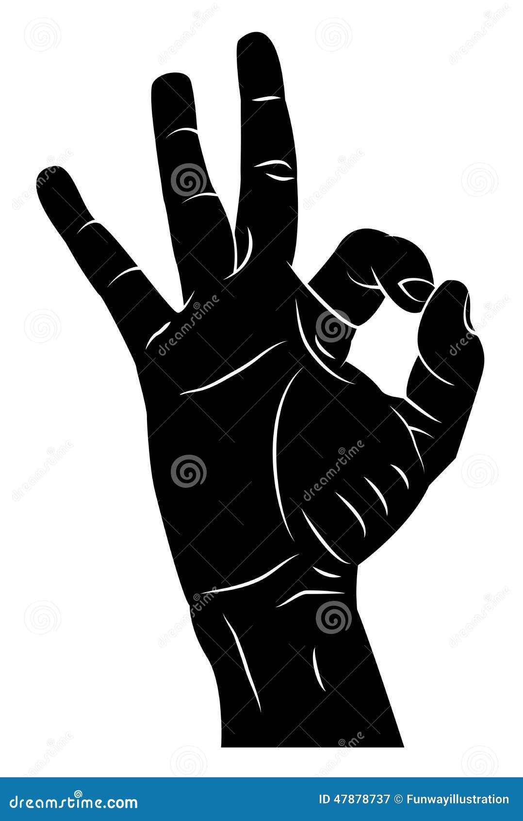 Oke Hand stock vector. Illustration of choice, nice, design - 47878737