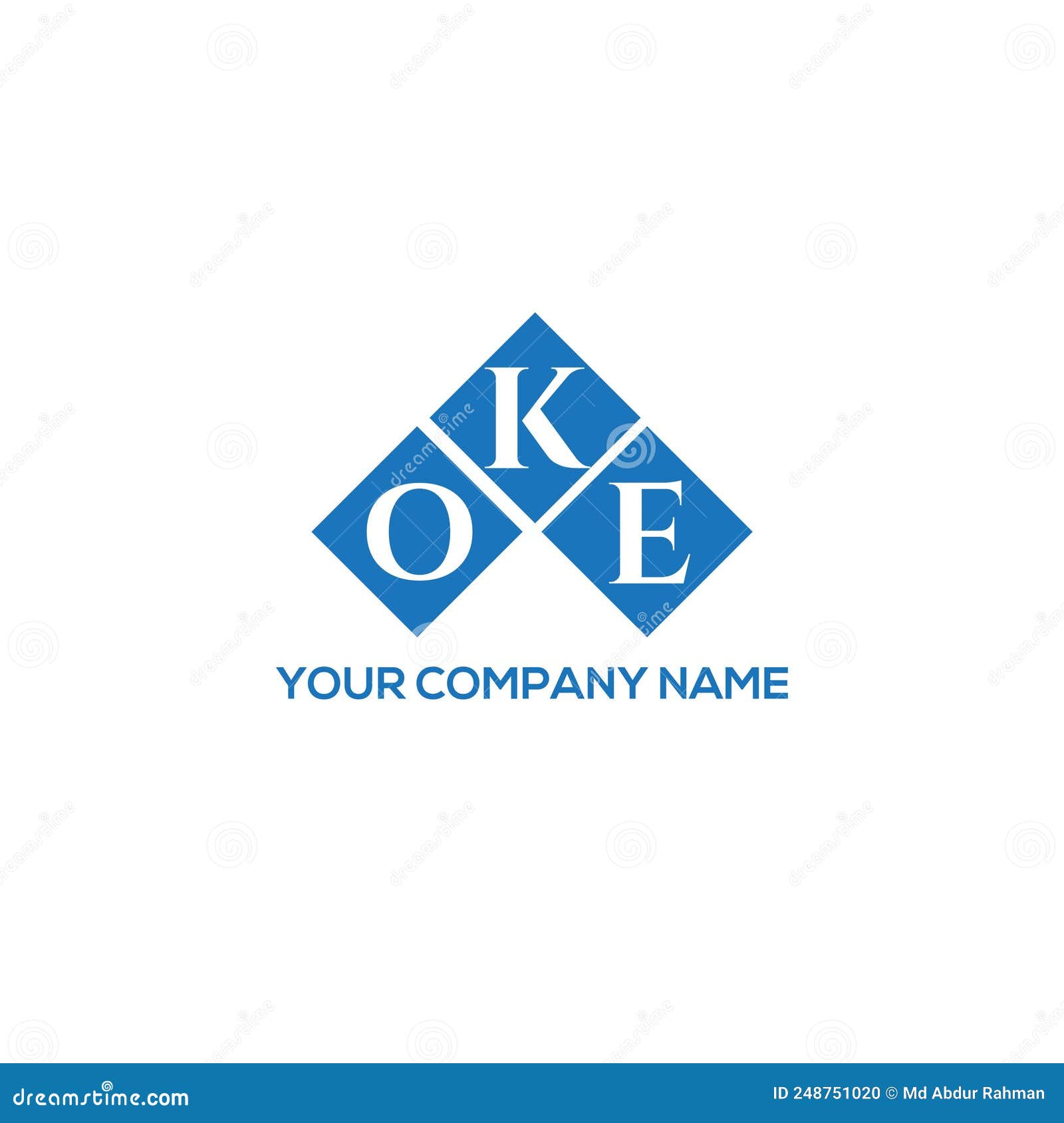 OKE Letter Logo Design on WHITE Background. OKE Creative Initials ...