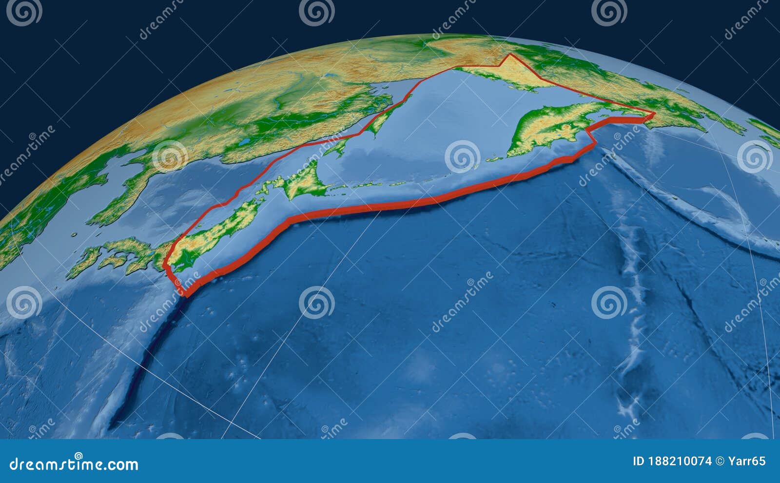 Okhotsk Plate Extruded - Physical Stock Illustration - Illustration of ...