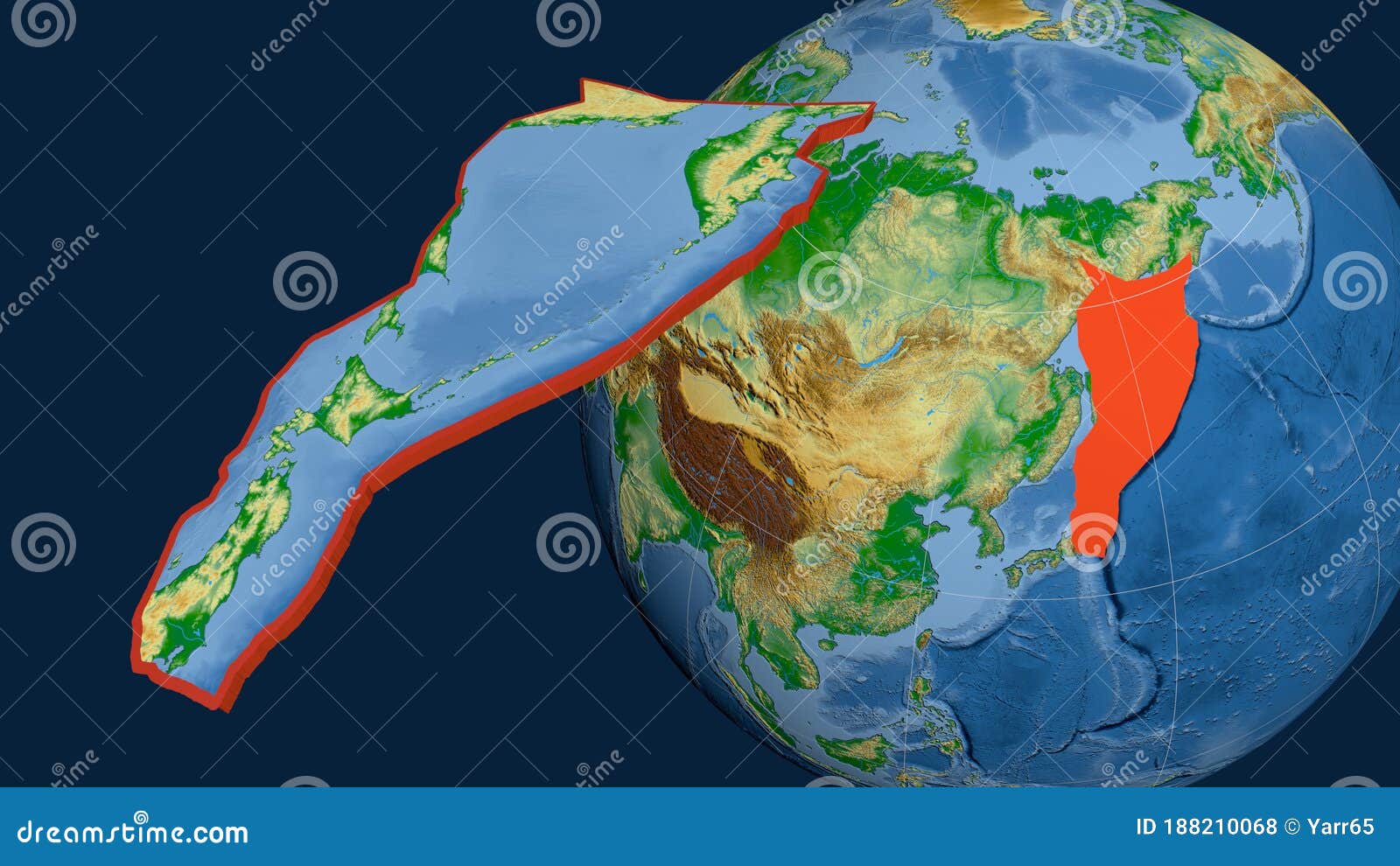 Okhotsk Plate Presented - Physical Stock Illustration - Illustration of ...