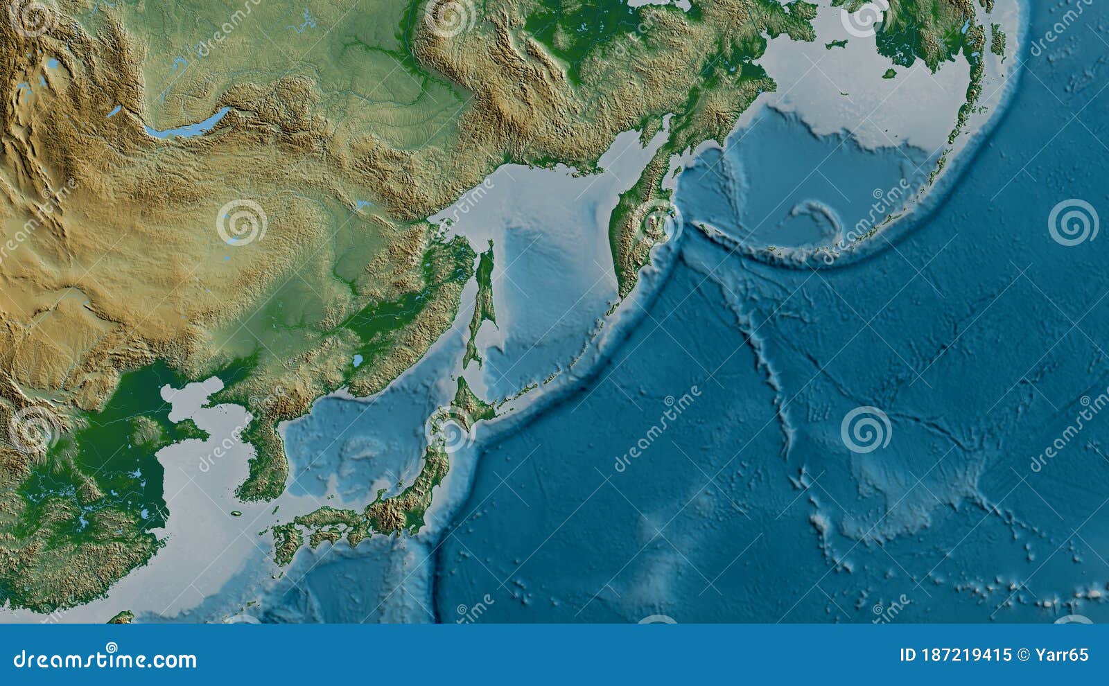 Okhotsk Tectonic Plate - Raster. Physical Stock Illustration ...