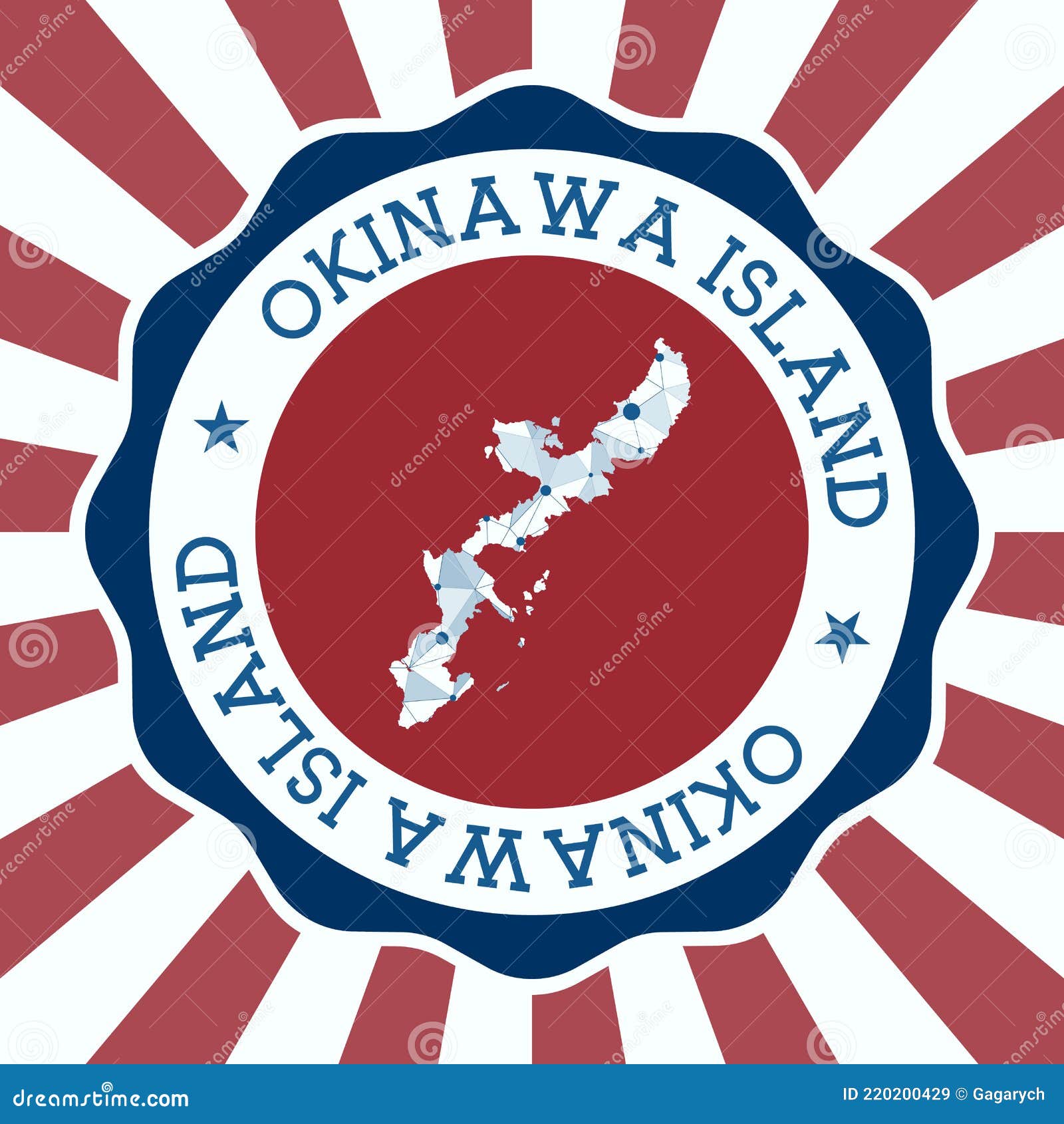 Okinawa Island Badge. stock vector. Illustration of country - 220200429