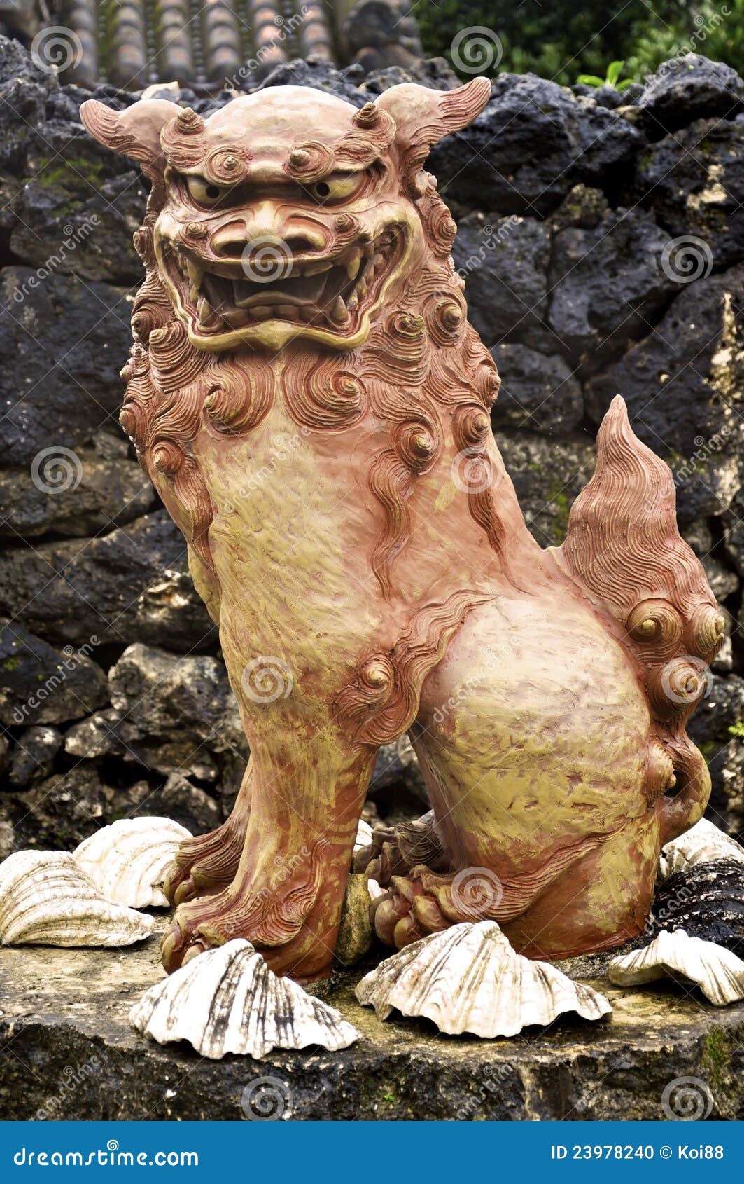 Okinawa Lion Statue In Temple Traditional Art Culture Ryukyu Okinawa ...