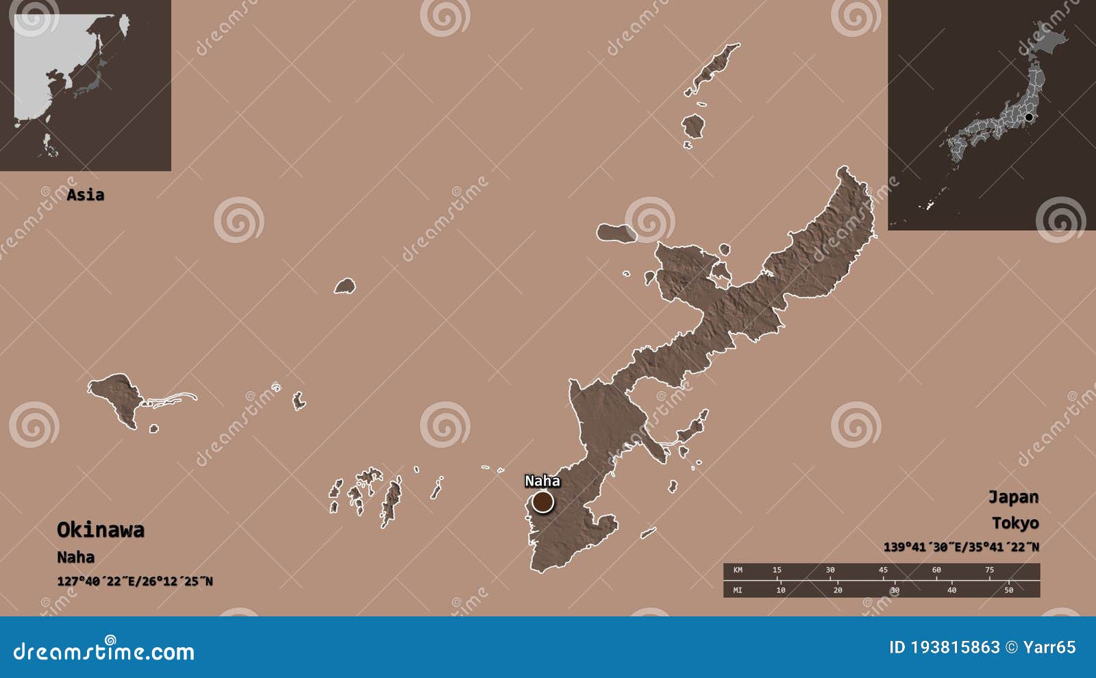 Okinawa, Prefecture of Japan,. Previews. Administrative Stock ...