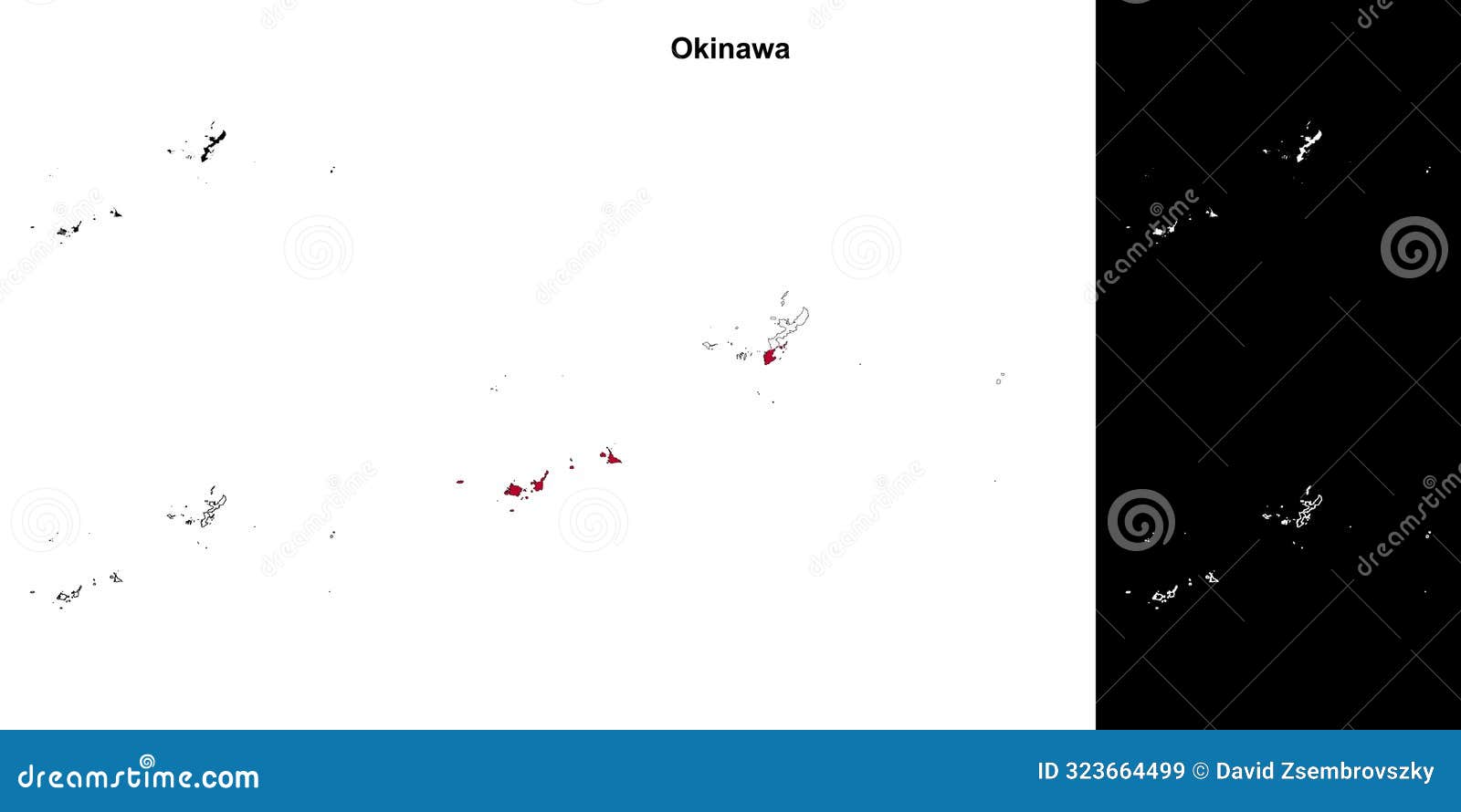 Okinawa outline map stock vector. Illustration of detailed - 323664499