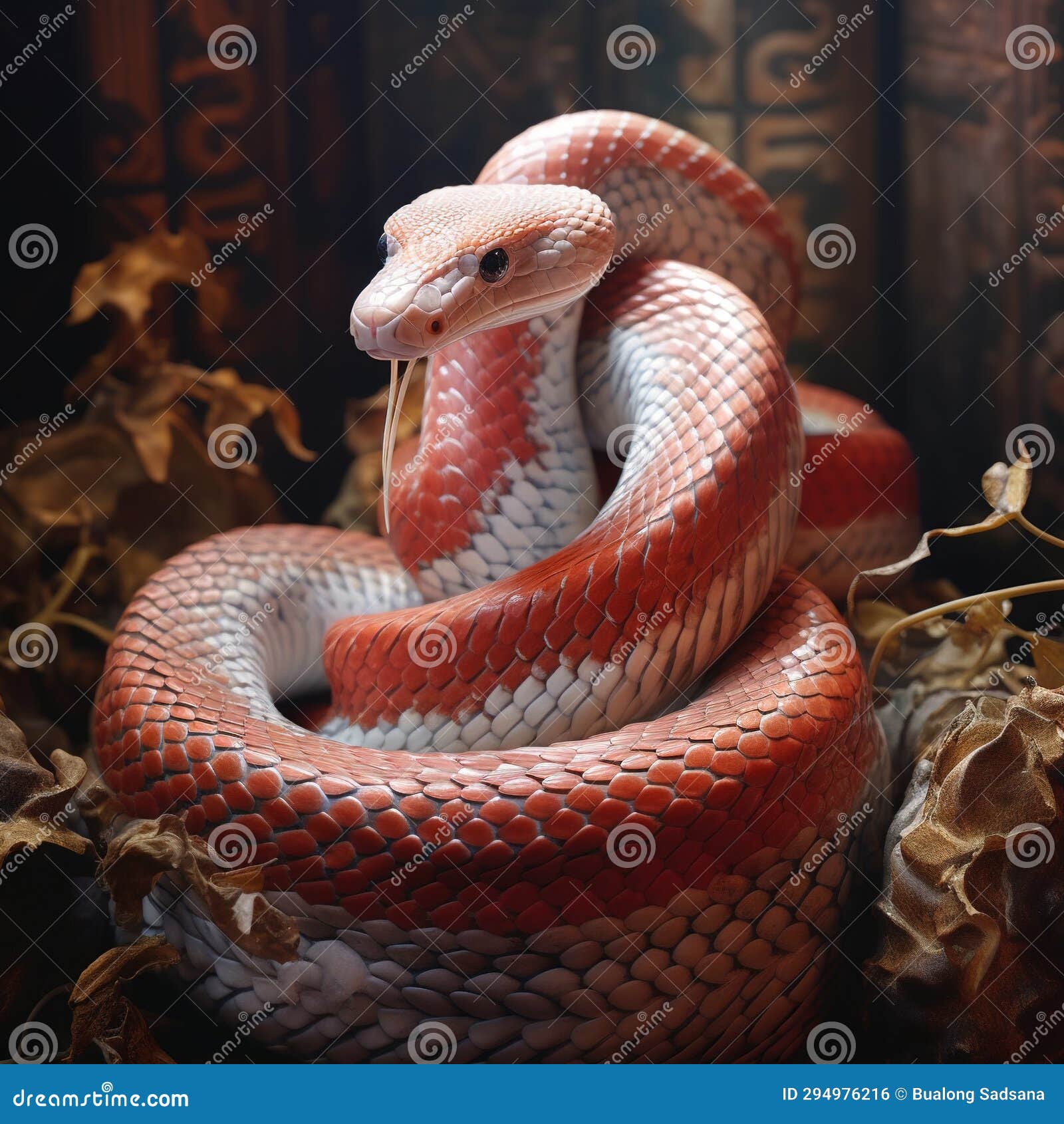 Okkeetee Albinos Reverse Corn Snake Or Red Rat Made With Generative AI ...
