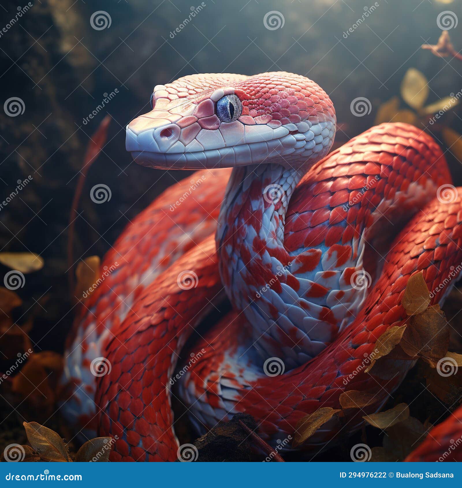 Okkeetee Albinos Reverse Corn Snake Or Red Rat Made With Generative AI ...