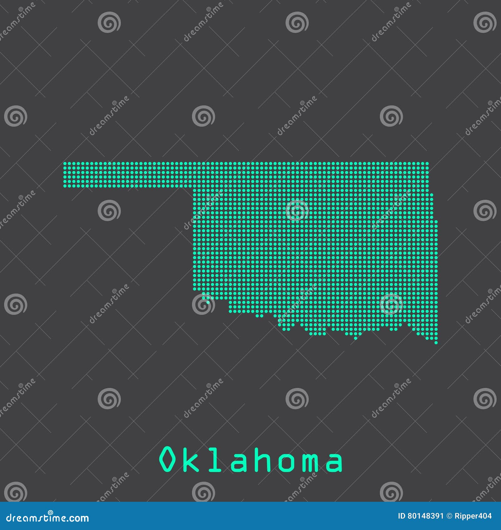 Oklahoma Abstract Dots State Map. Dotted Style Stock Vector ...