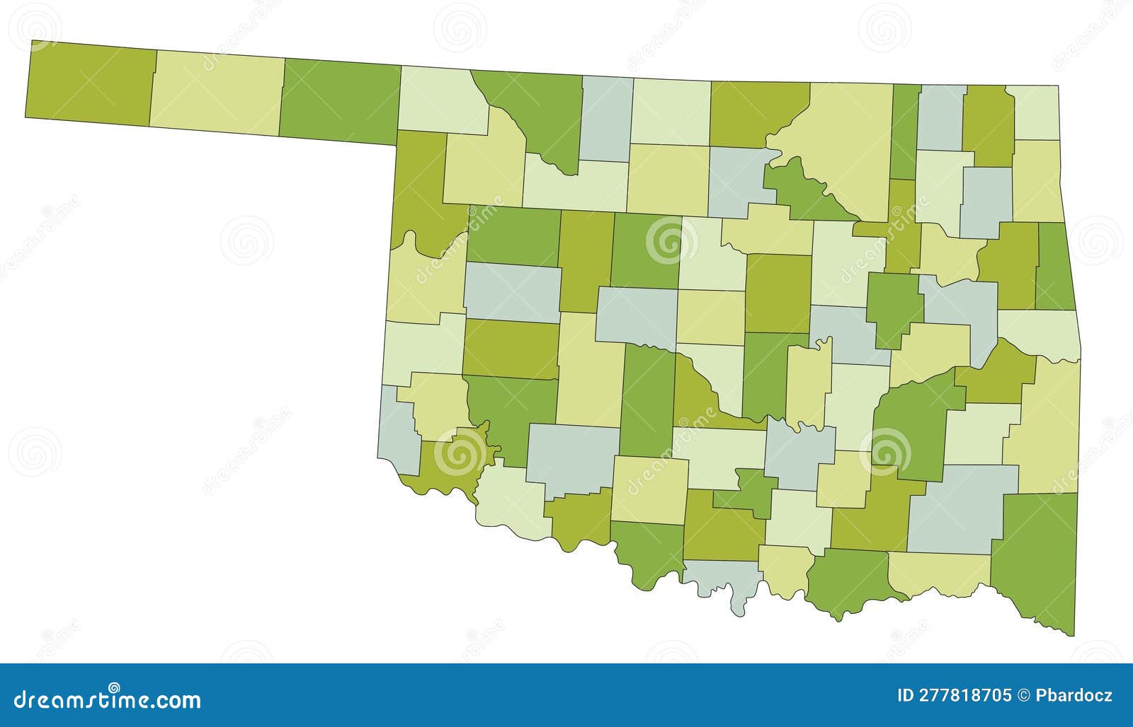 Detailed Editable Political Map With Separated Layers. Oklahoma ...