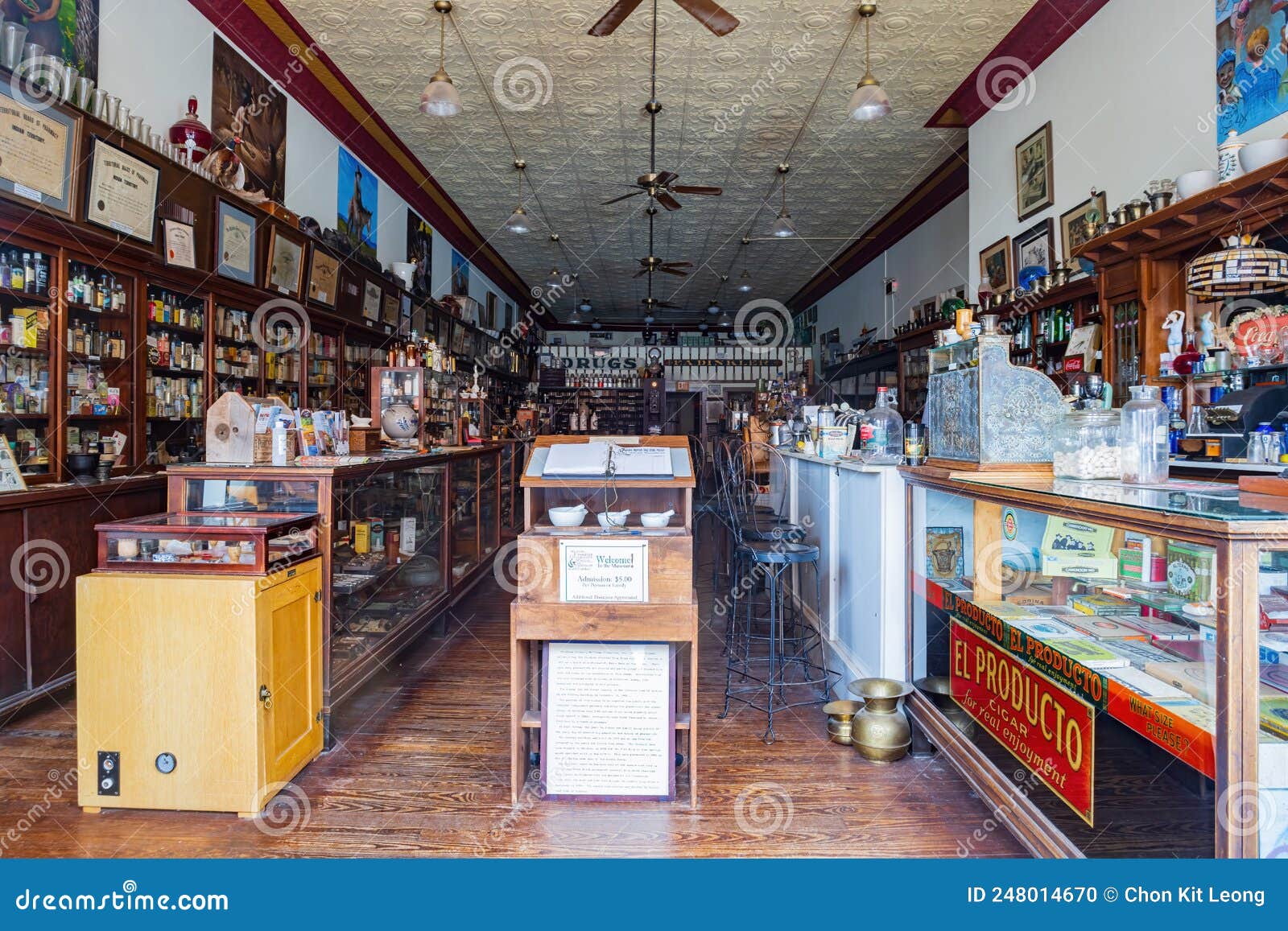 Interior View of the Oklahoma Frontier Drug Store Museum Editorial ...