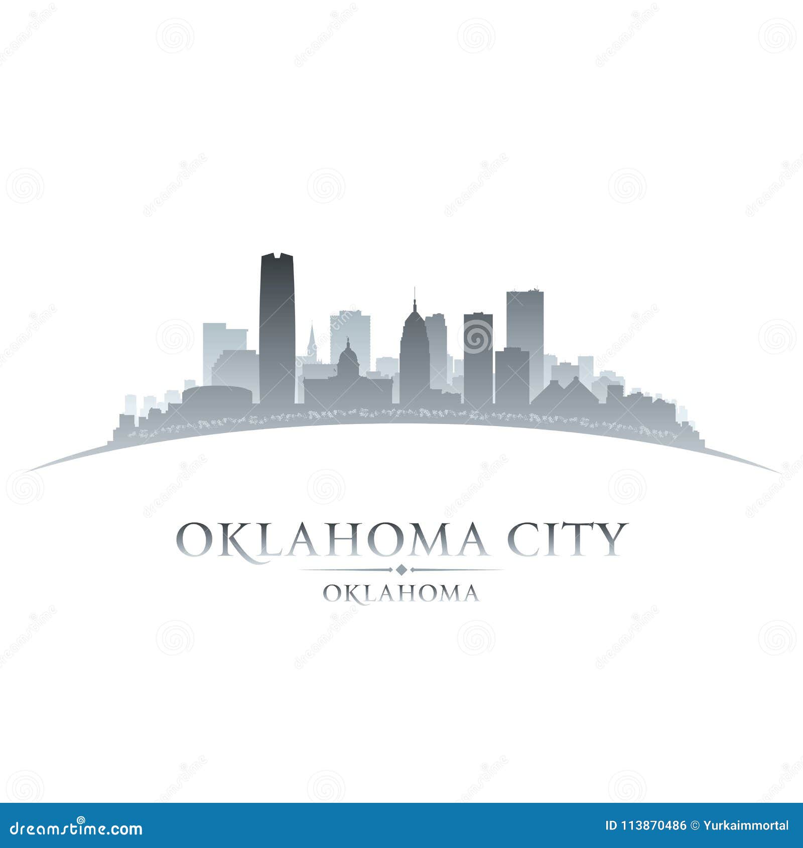 Oklahoma City Skyline Horizontal Banner. Cartoon Vector | CartoonDealer ...