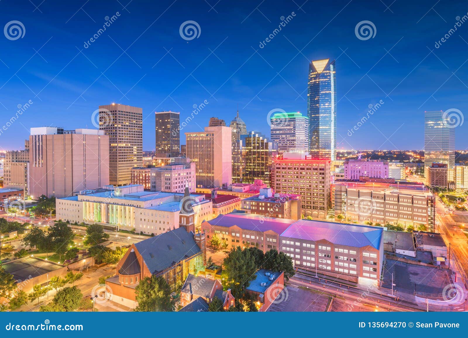 Oklahoma City, Oklahoma, USA Downtown Skyline Stock Photo - Image of ...