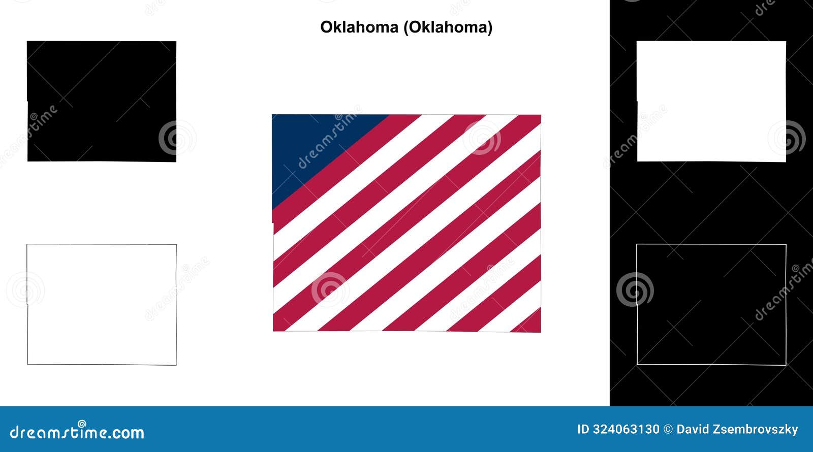 Oklahoma outline map stock illustration. Illustration of boundary ...