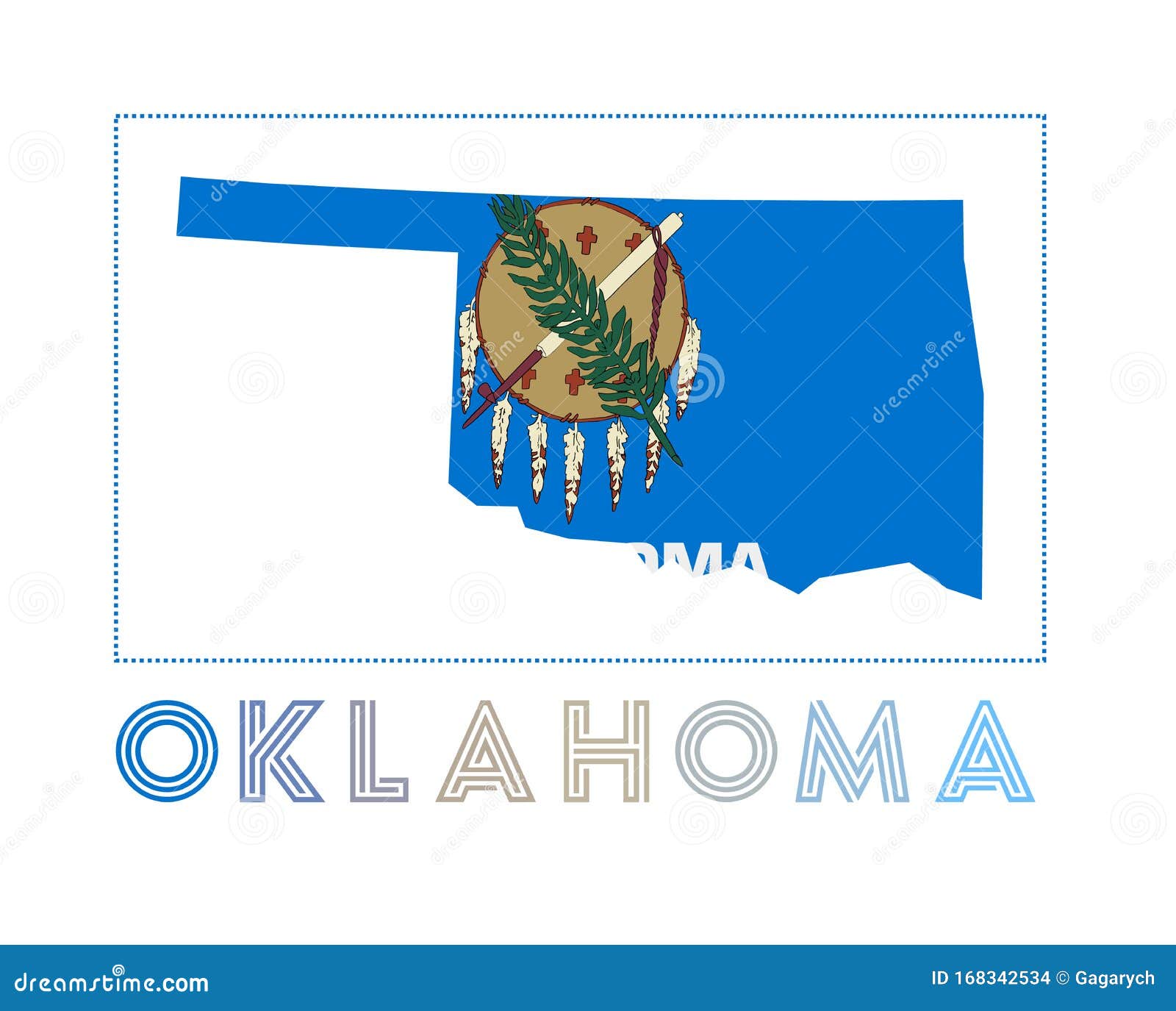 Oklahoma Logo. Map of Oklahoma with Us State Name. Stock Vector ...