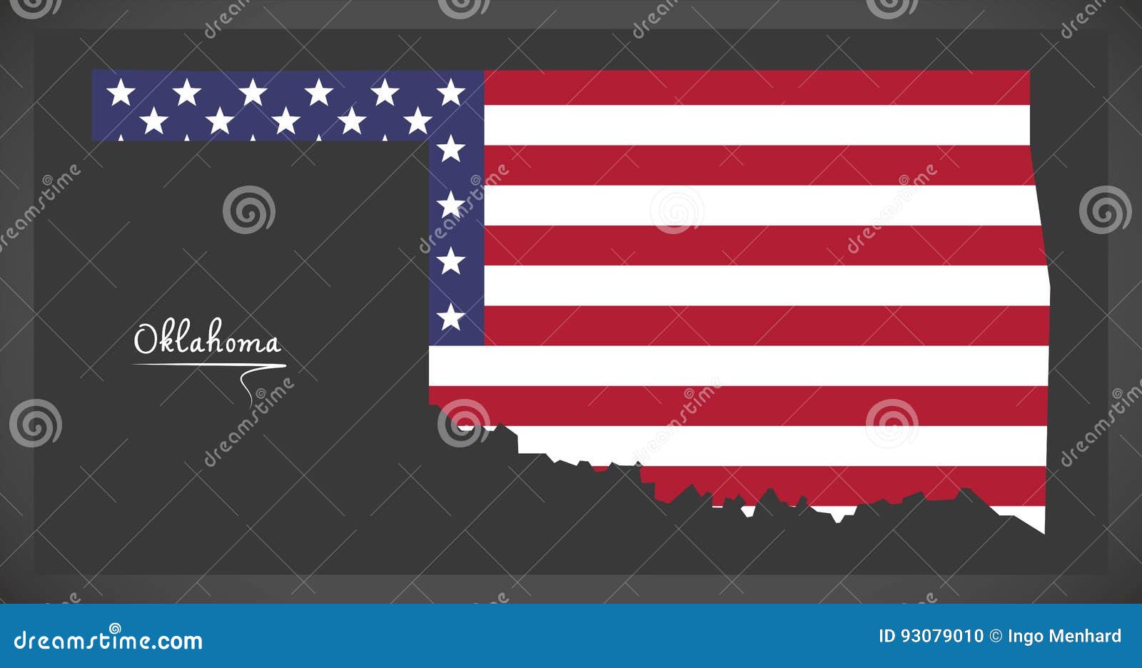 Oklahoma Map with American National Flag Illustration Stock Vector ...