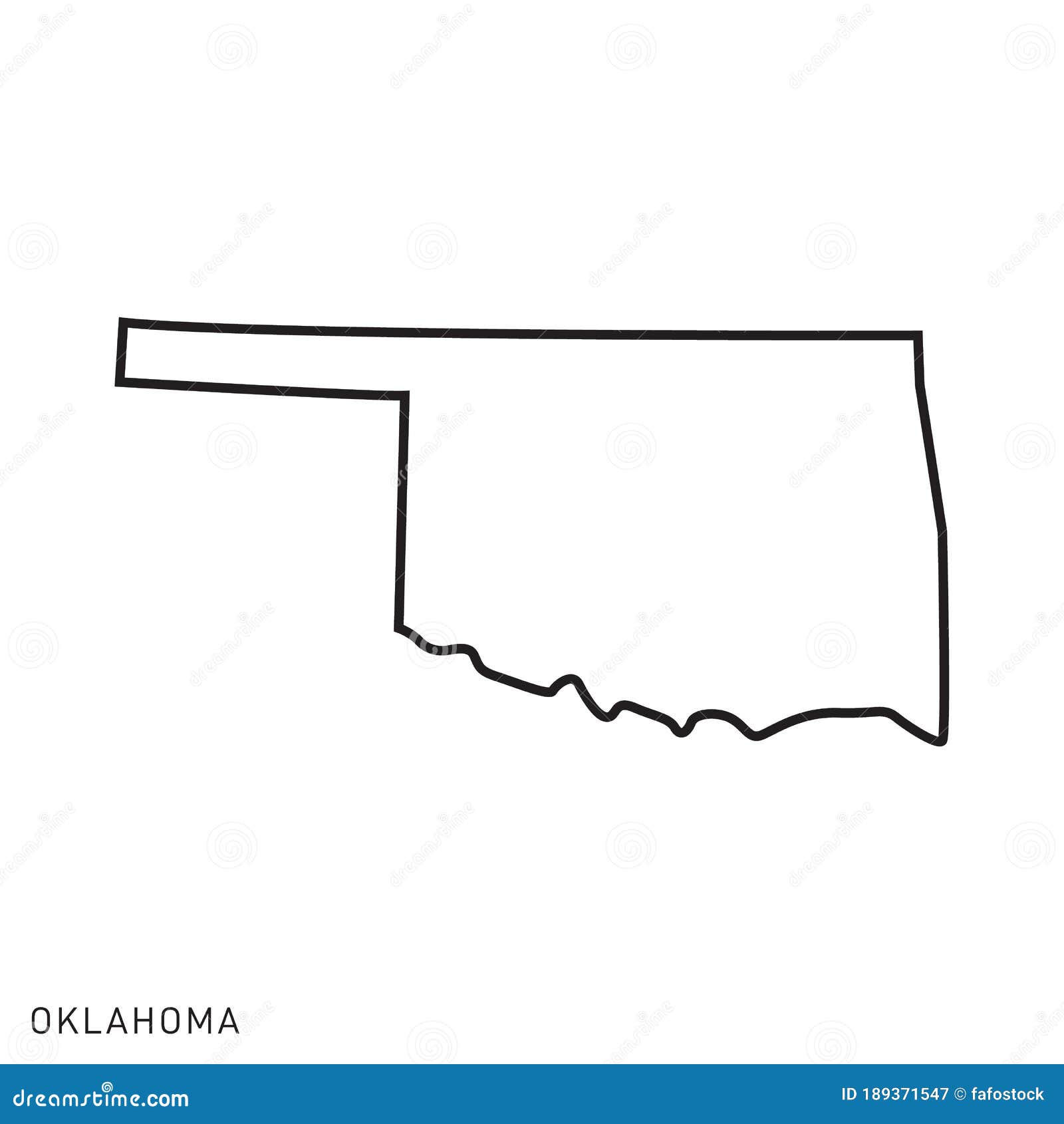 Oklahoma Map Outline Vector Design Template. Editable Stroke Stock ...