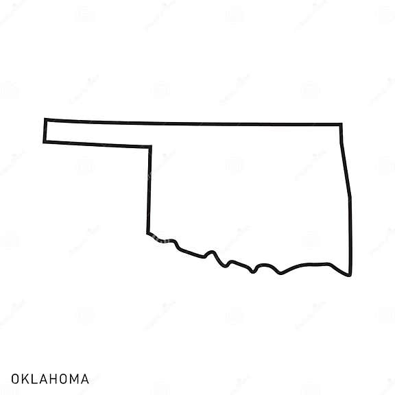 Oklahoma Map Outline Vector Design Template. Editable Stroke Stock Vector - Illustration of land ...