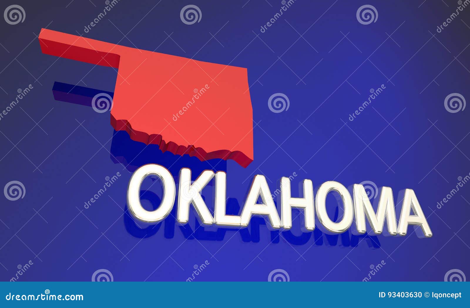 Oklahoma OK Red State Map Name Stock Illustration - Illustration of ...