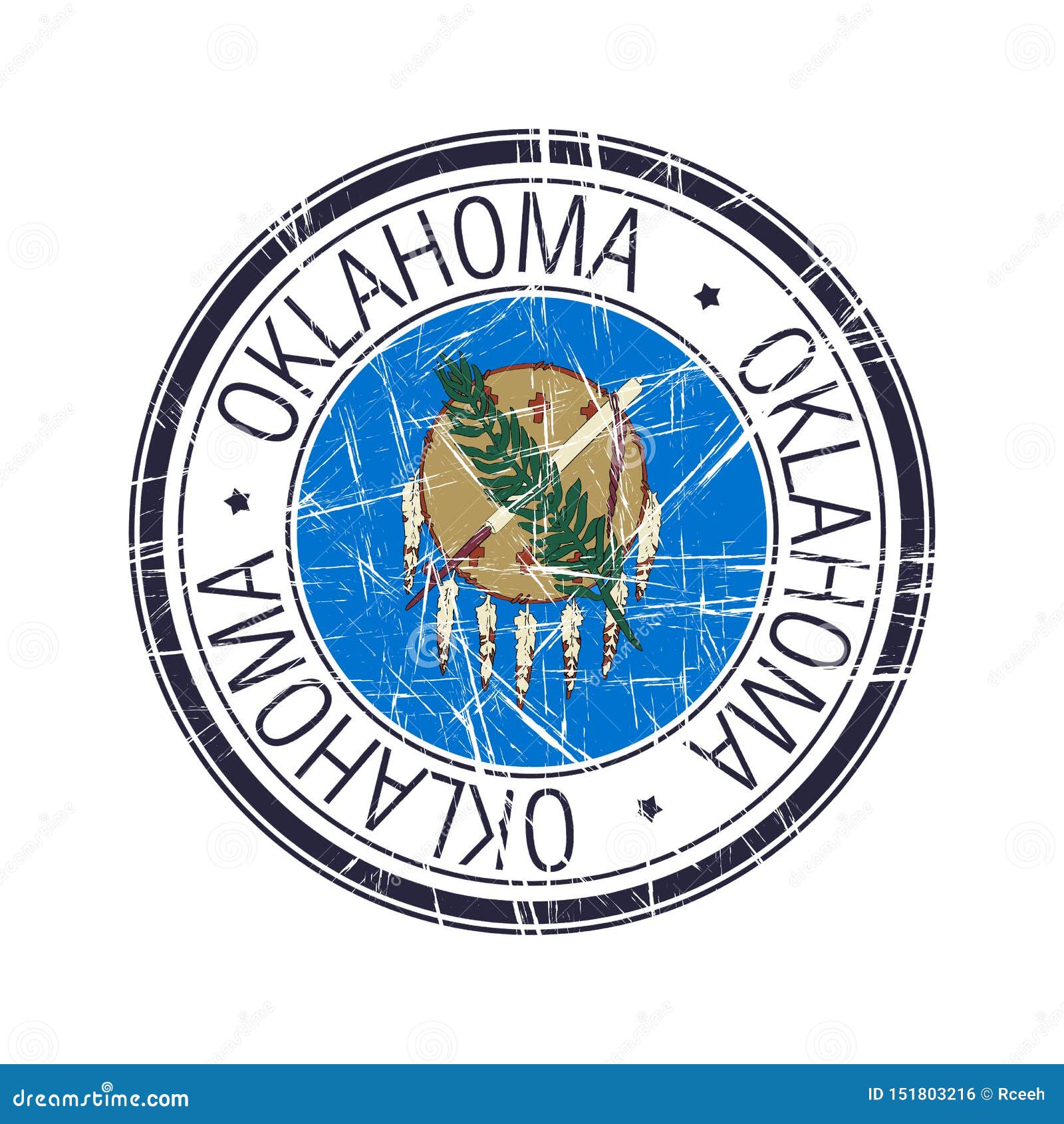 Oklahoma rubber stamp stock vector. Illustration of design - 151803216