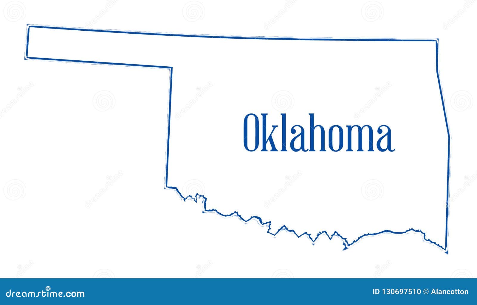 Oklahoma Stae Outline Map stock illustration. Illustration of american ...