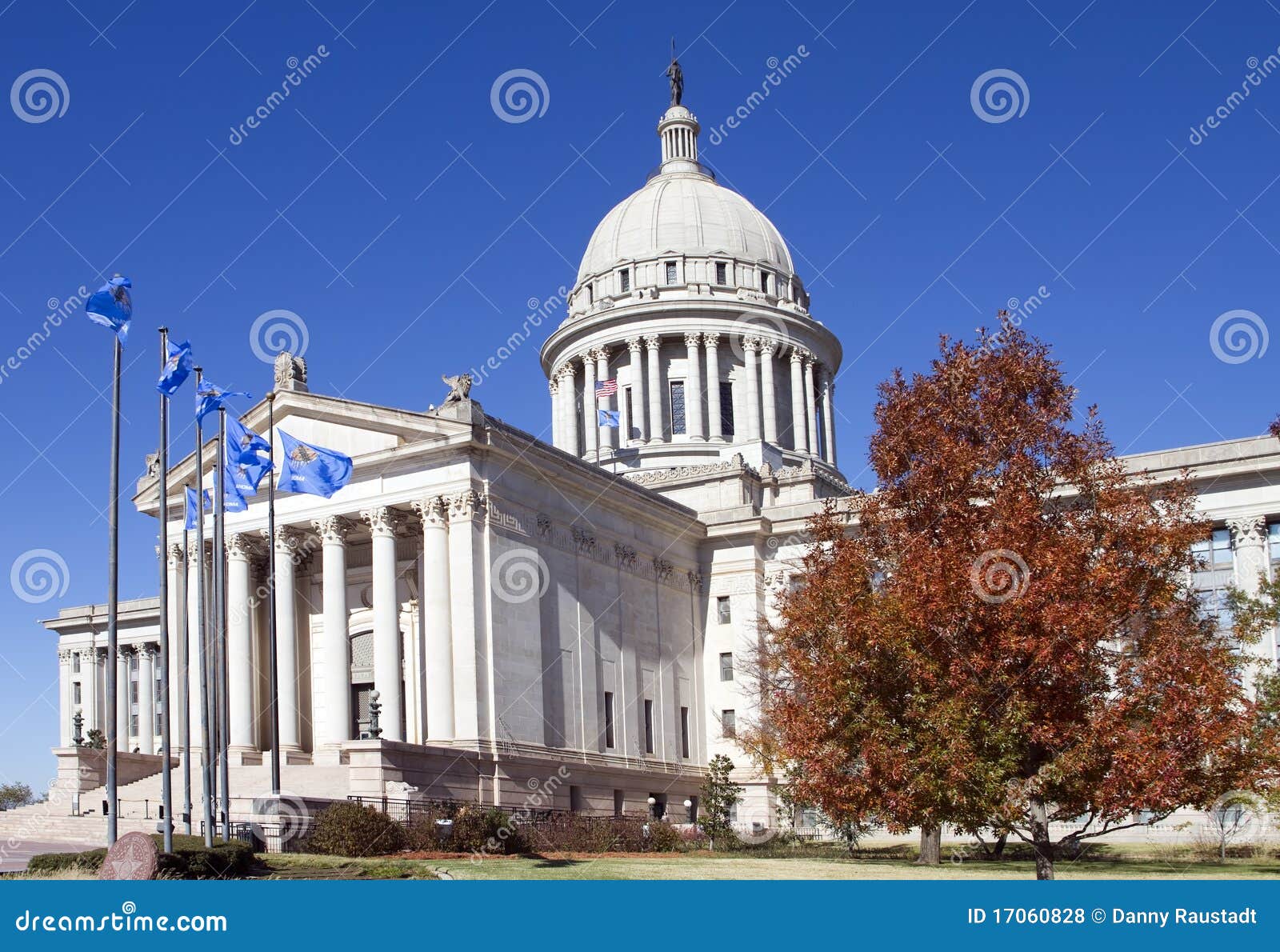 Oklahoma State Capitol Building Stock Photo - Image of french, flag ...