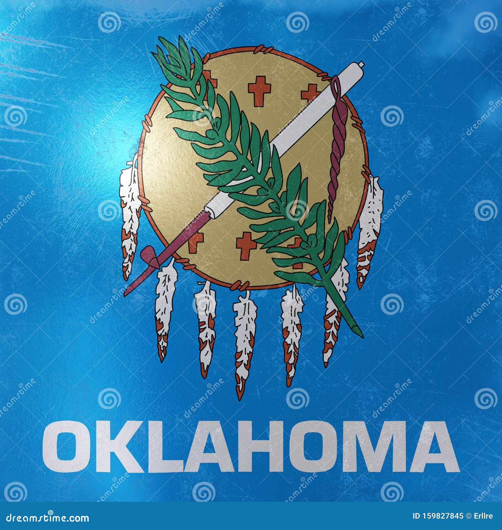 Oklahoma State flag icon stock illustration. Illustration of america ...