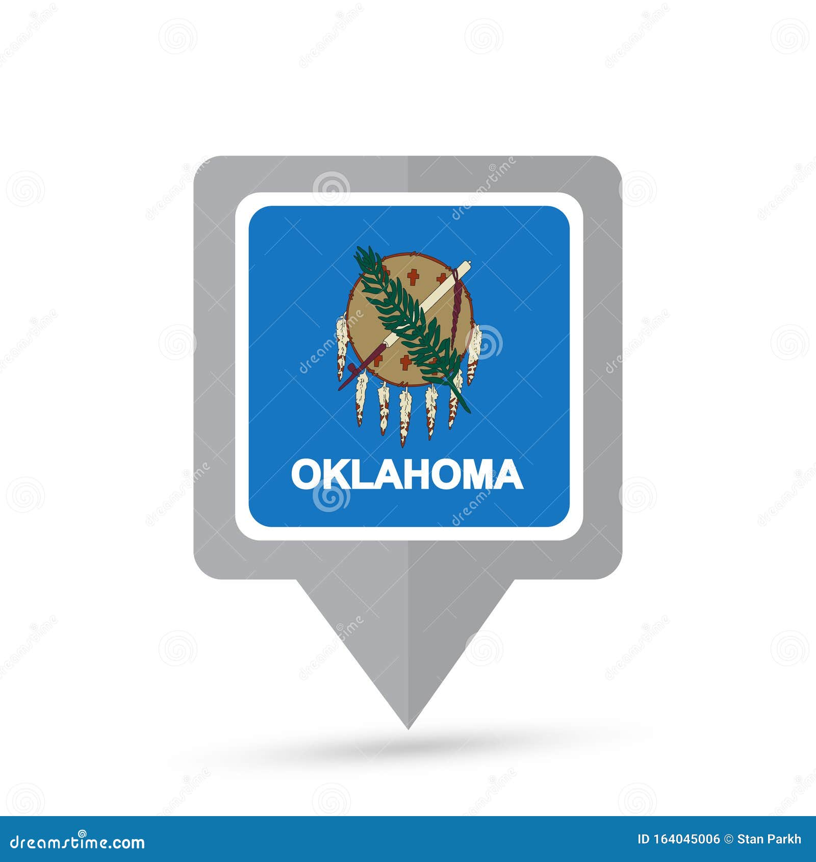 Oklahoma State Flag Map Icon Stock Vector - Illustration of isolated ...