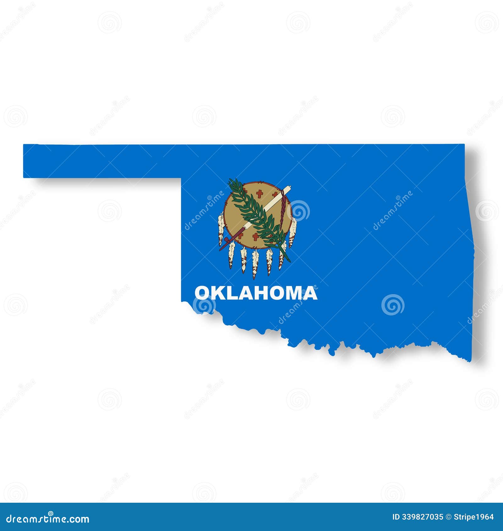 Oklahoma State Outline Administrative And Political Vector Map In Color ...