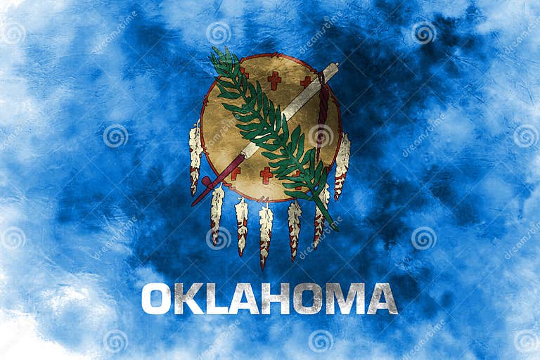 Oklahoma State Grunge Flag United States Of America Stock Illustration
