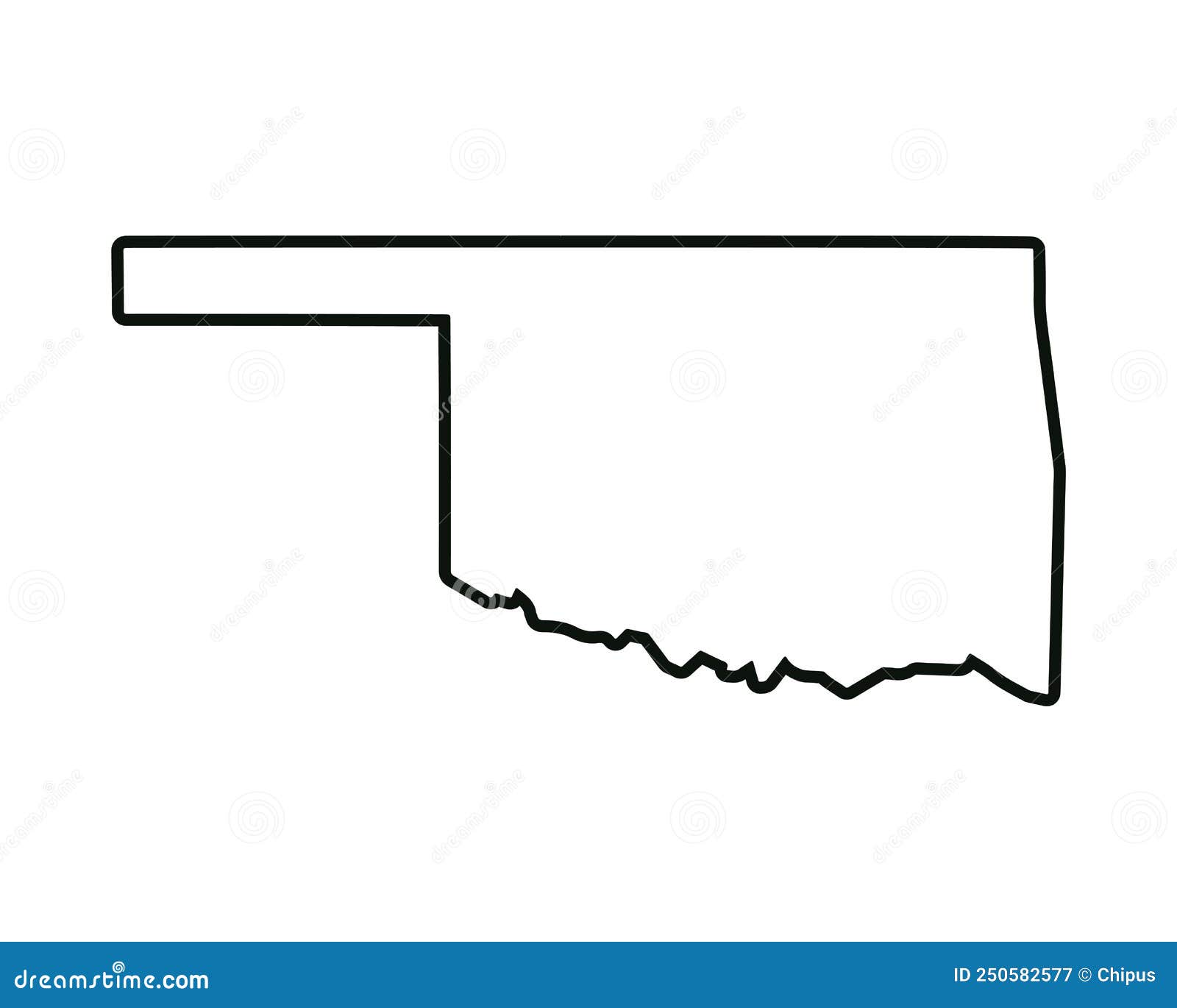 Oklahoma Outline Map Cartoon Vector | CartoonDealer.com #361753107