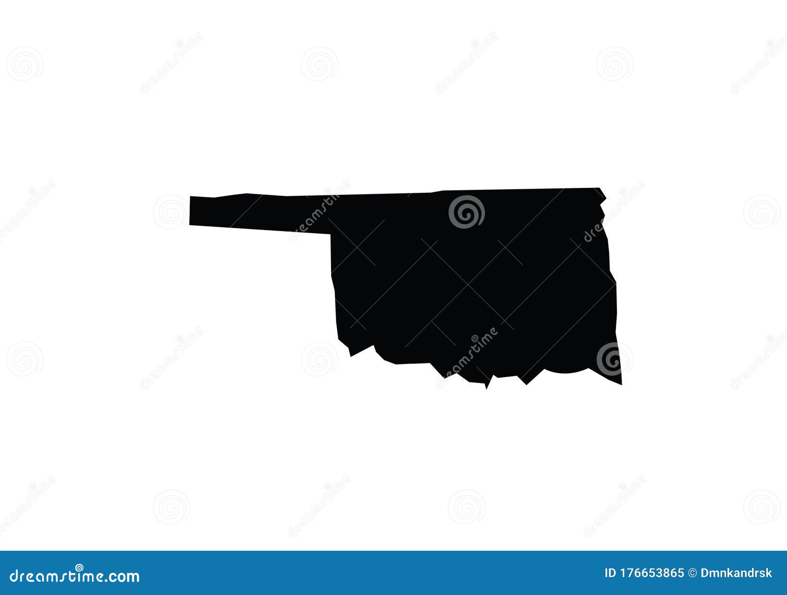 Oklahoma Map State Shape America Borders Stock Vector - Illustration of ...
