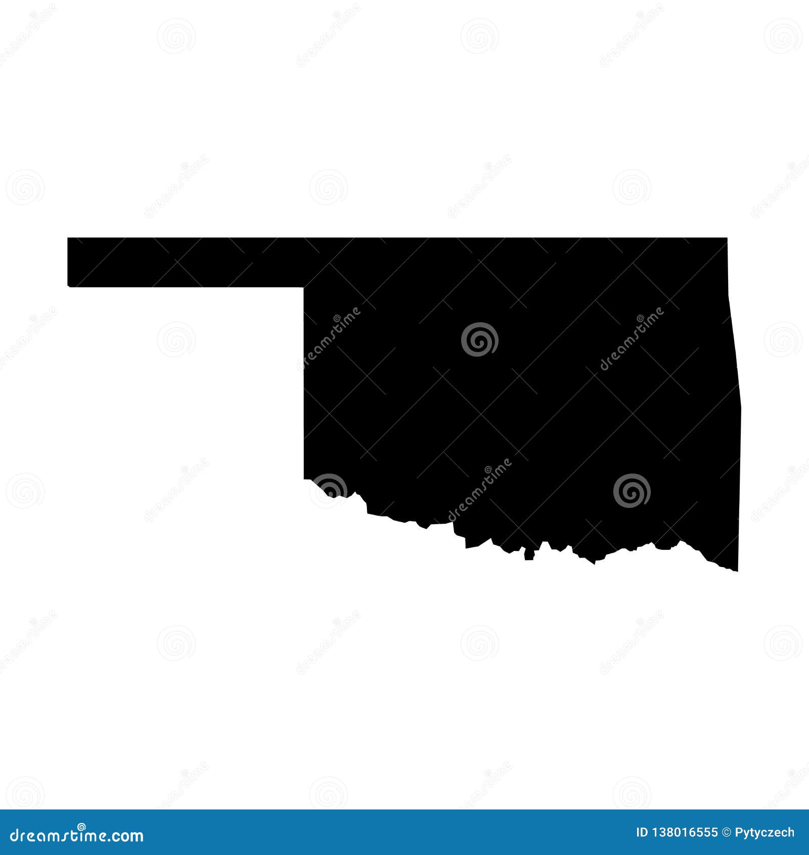 Oklahoma, State of USA - Solid Black Silhouette Map of Country Area. Simple Flat Vector ...