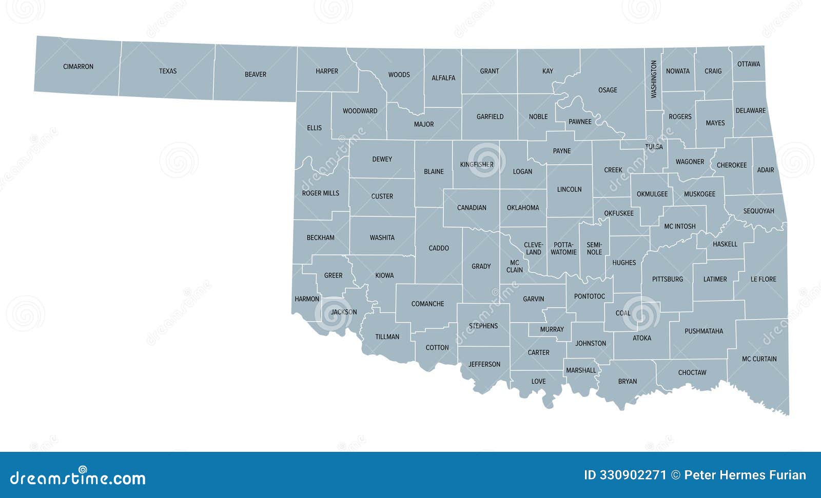 Oklahoma Counties Map Royalty-Free Stock Image | CartoonDealer.com ...