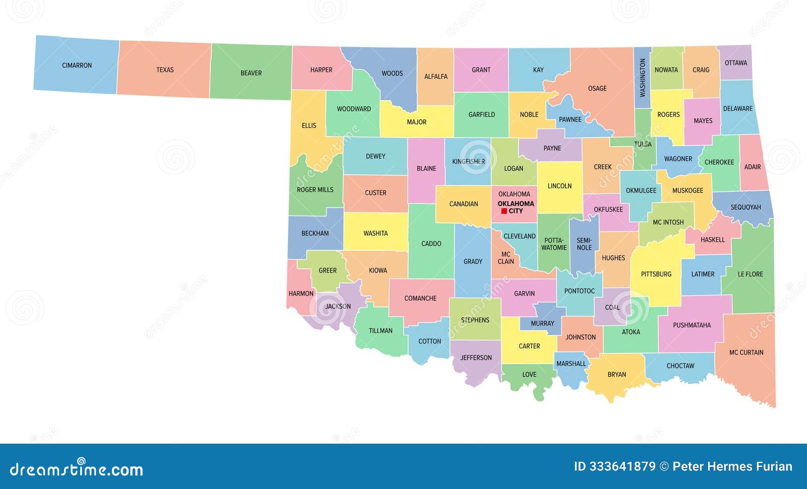 Oklahoma Counties Map Royalty-Free Stock Image | CartoonDealer.com ...