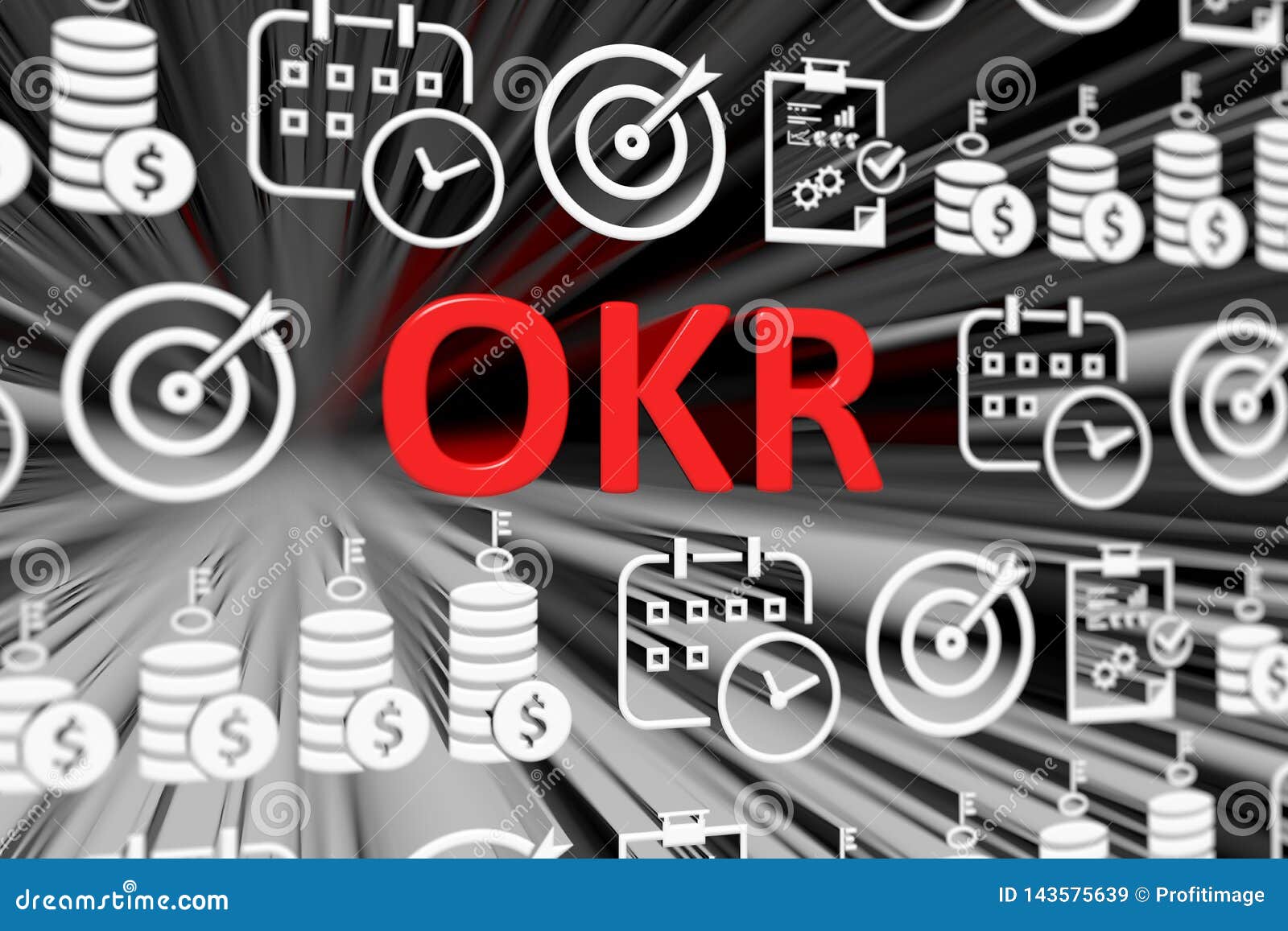 OKR Concept Blurred Background Stock Illustration - Illustration of ...