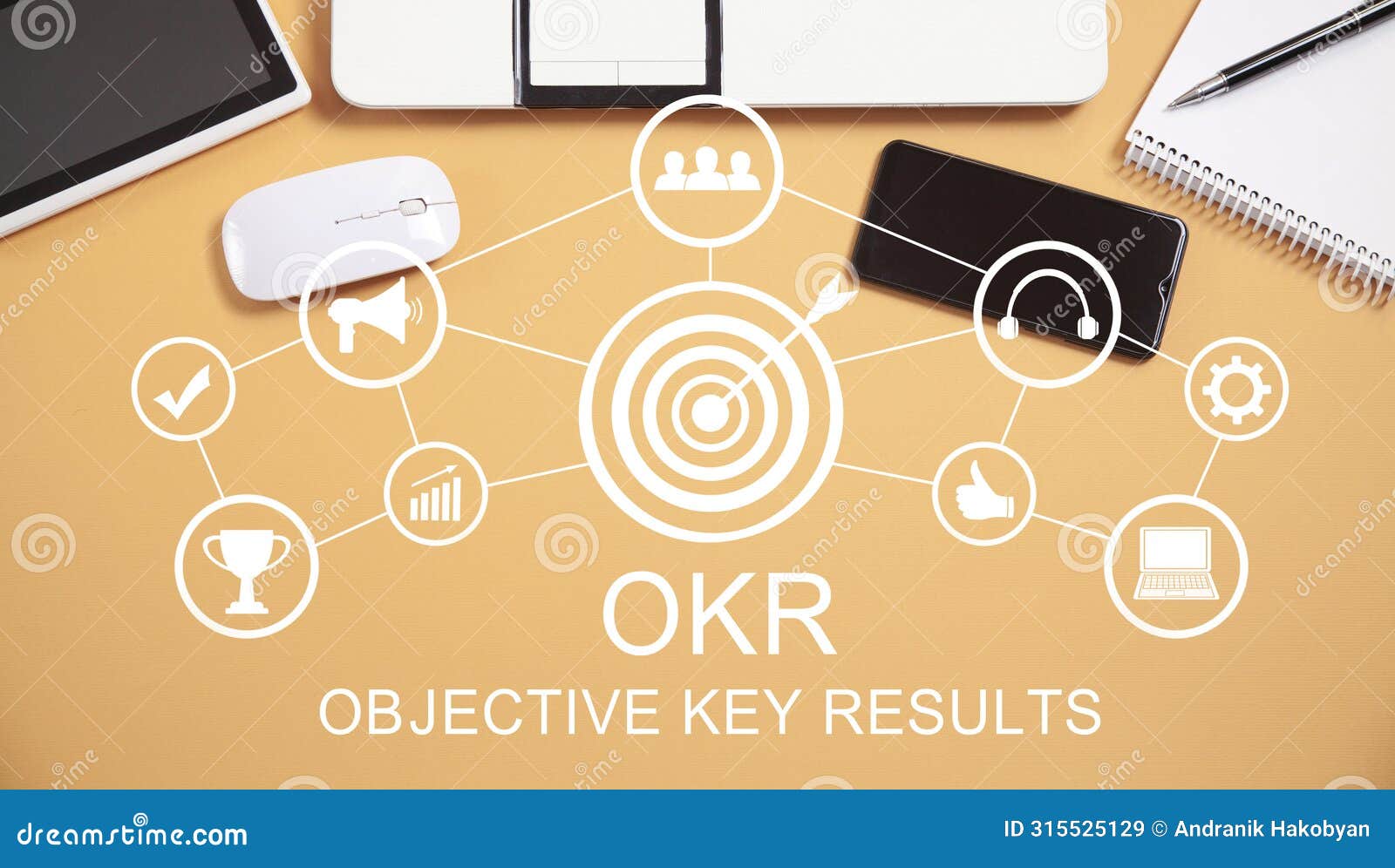 OKR. Objective Key Results stock image. Image of marketing - 315525129