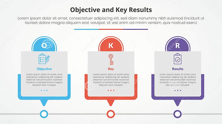 OKR Objectives and Key Results Framework Infographic Concept for Slide Presentation with Box ...