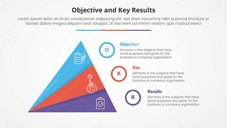 OKR Objectives and Key Results Framework Infographic Concept for Slide ...