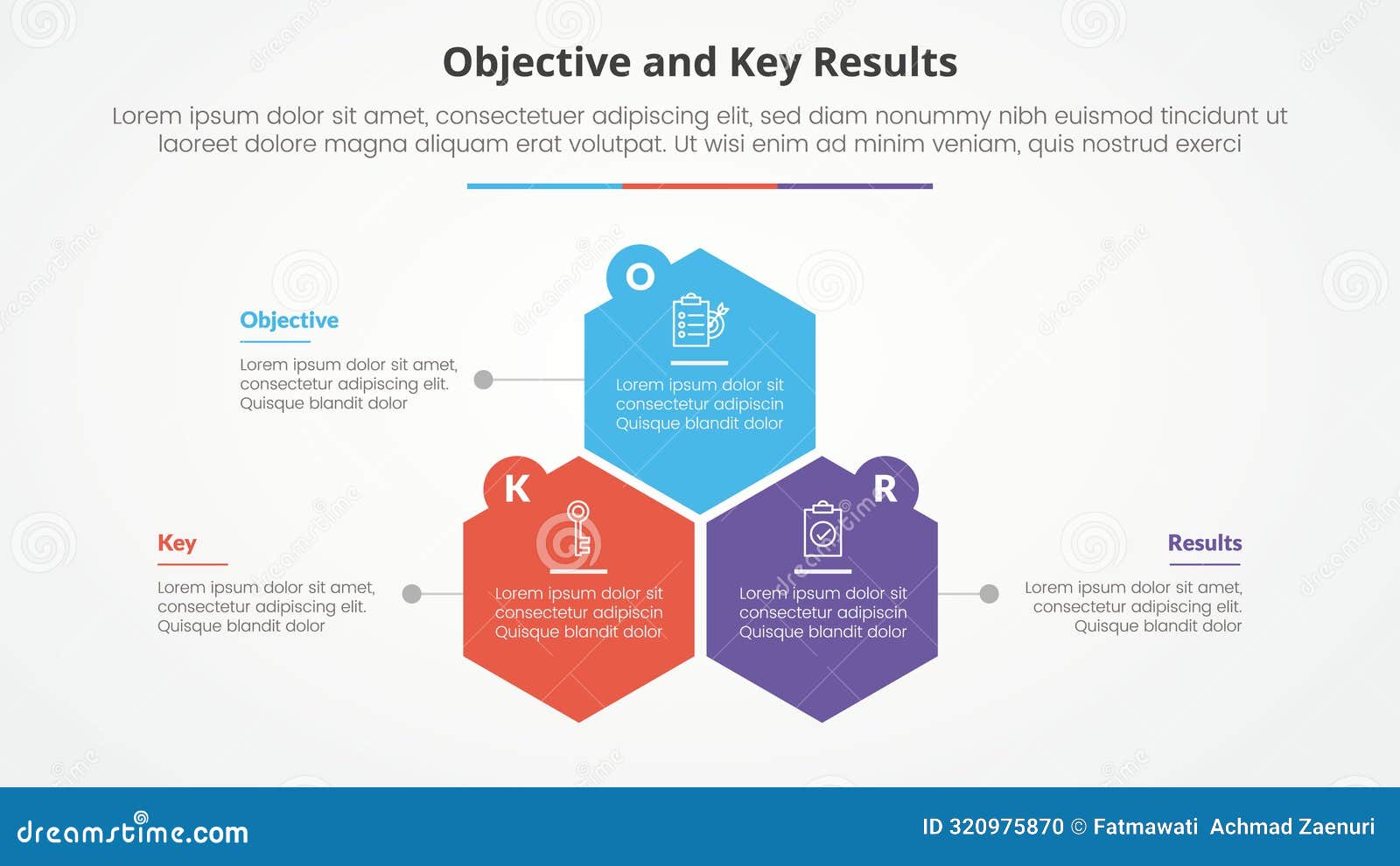 OKR Objectives and Key Results Framework Infographic Concept for Slide ...