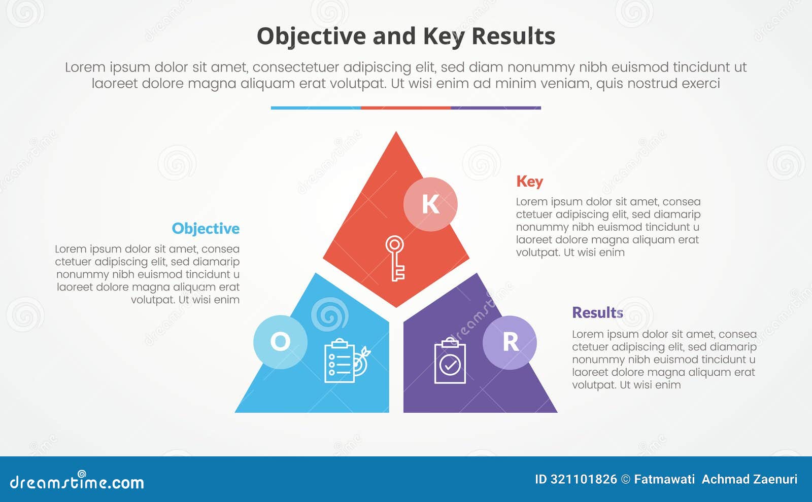 OKR Objectives and Key Results Framework Infographic Concept for Slide ...