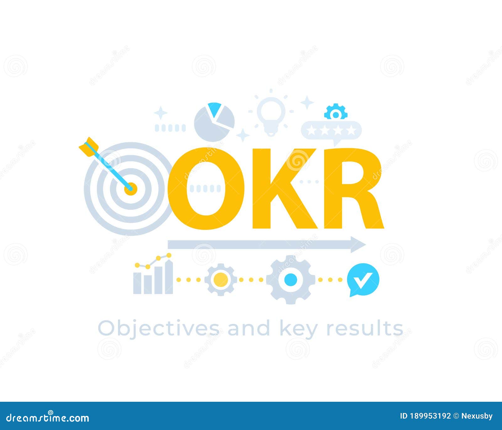OKR, Objectives and Key Results, Vector Stock Illustration ...