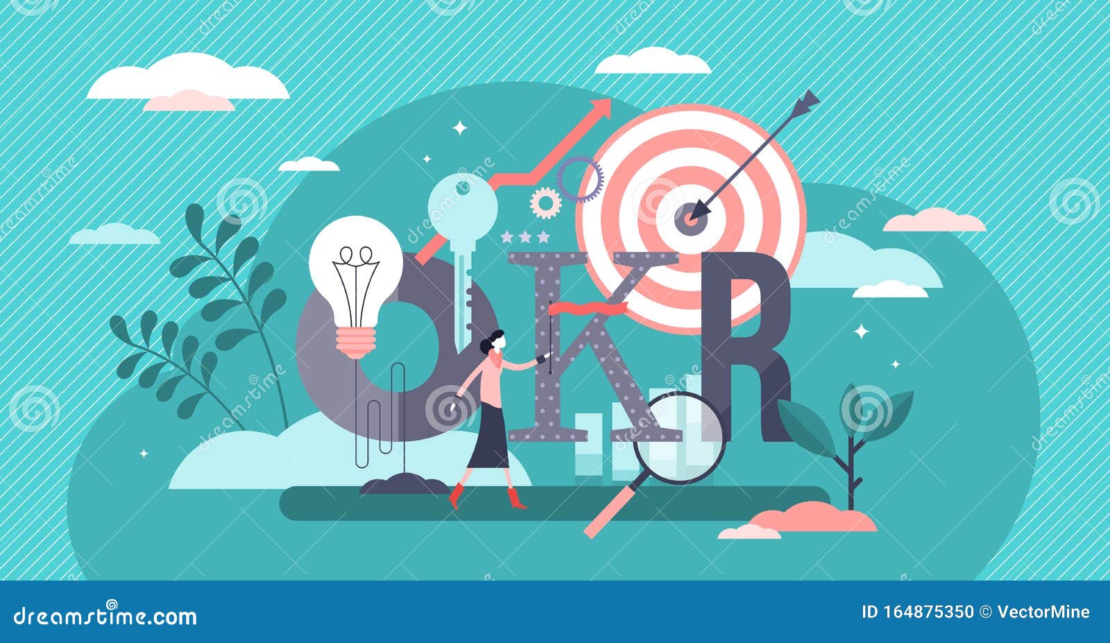 OKR, Objectives And Key Results. Concept With Keywords, Letters, And ...