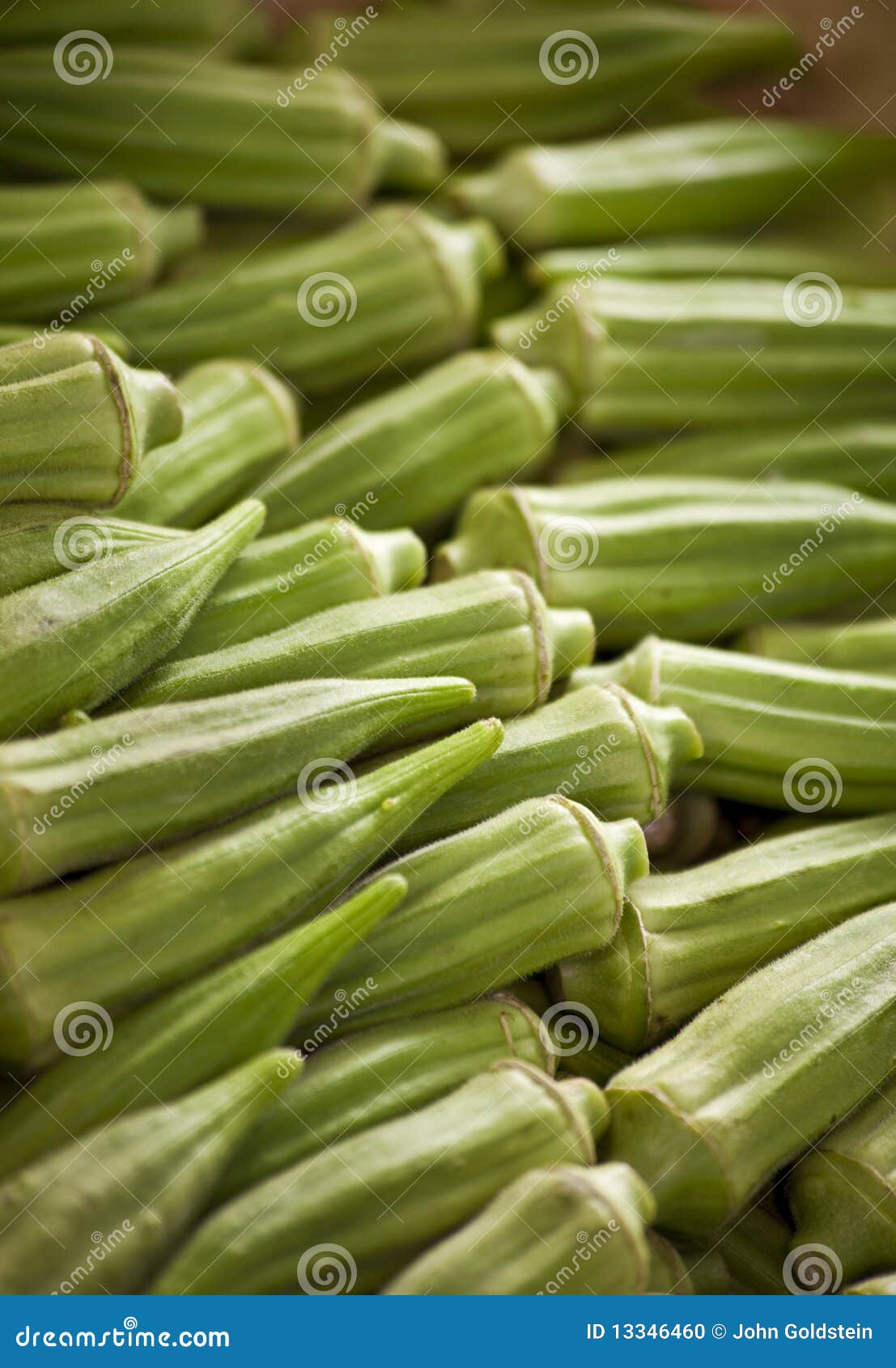 Okra on Display at Market stock photo. Image of vendor - 13346460