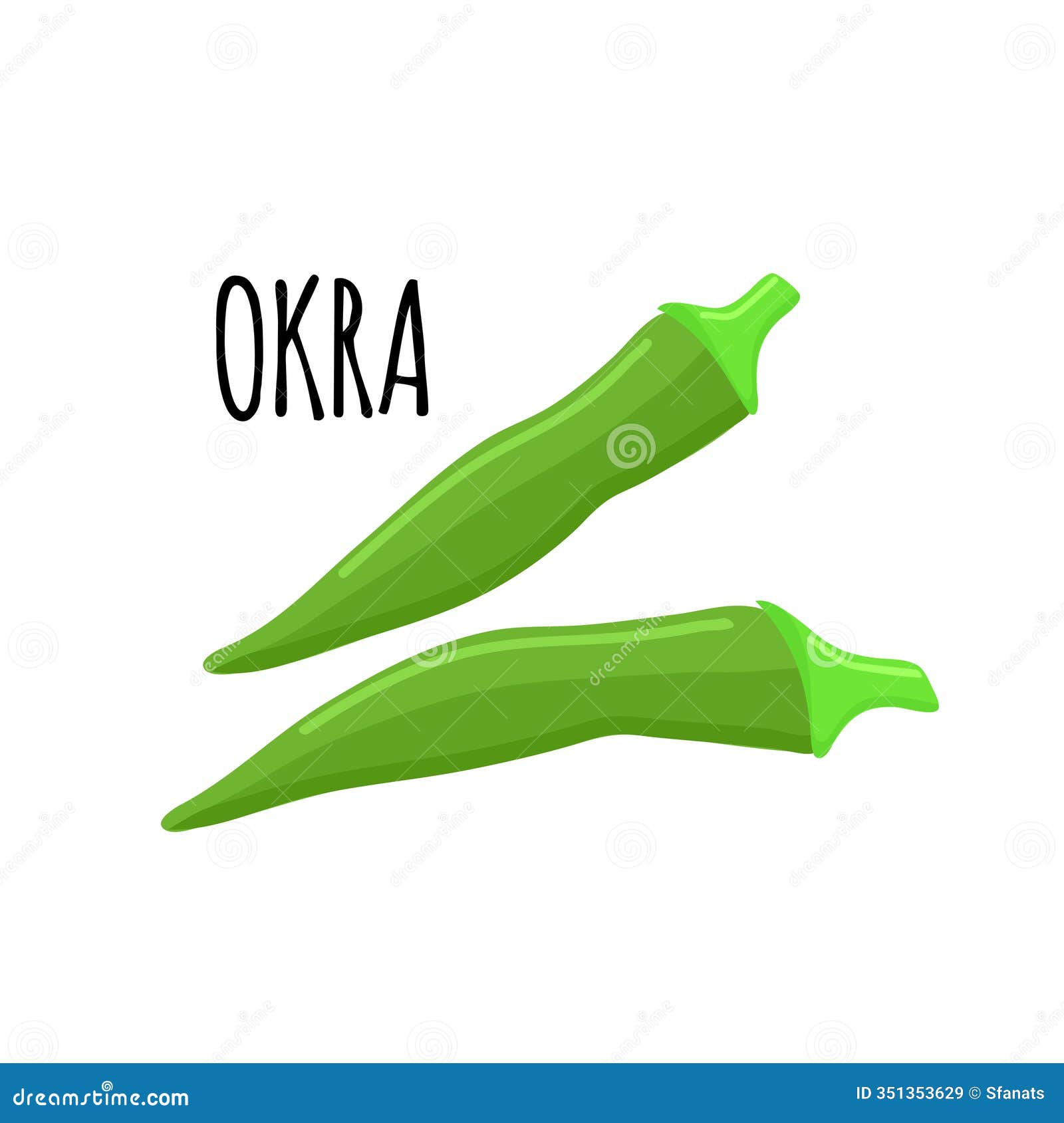 Okra Icon For Healthy Eating Vector Illustration | CartoonDealer.com ...